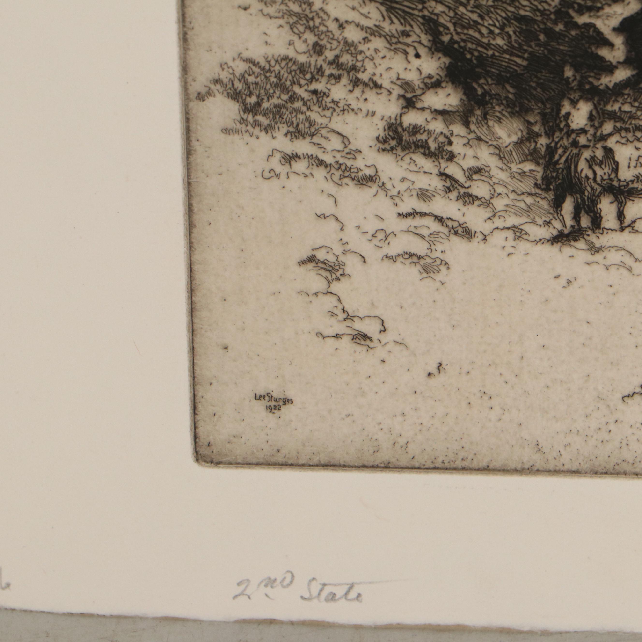 Lee Sturges Mountain Landscape Etchings, Circa 1920 | EBTH