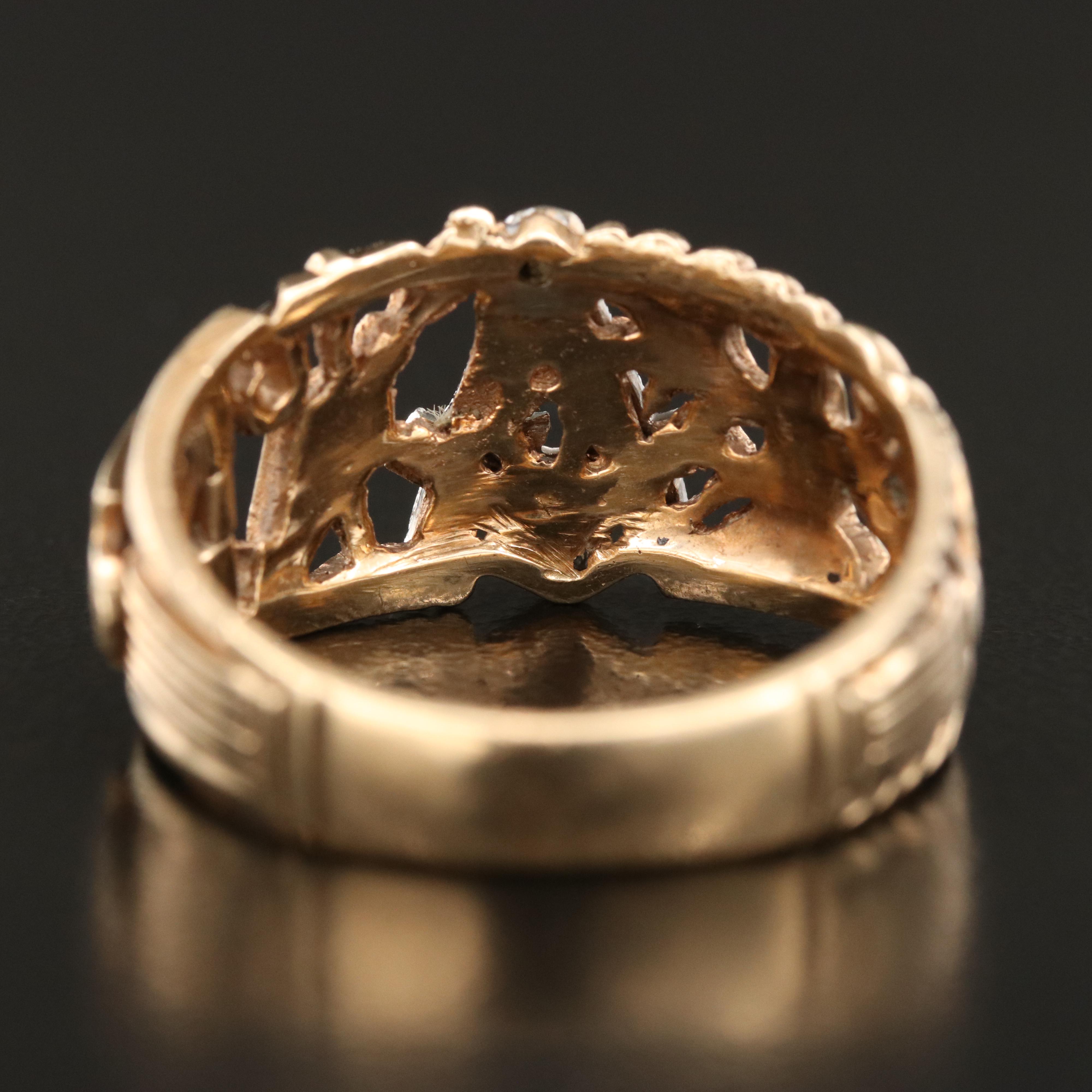 10K and 14K 0.02 CT Diamond Masonic Secret Compartment Ring | EBTH