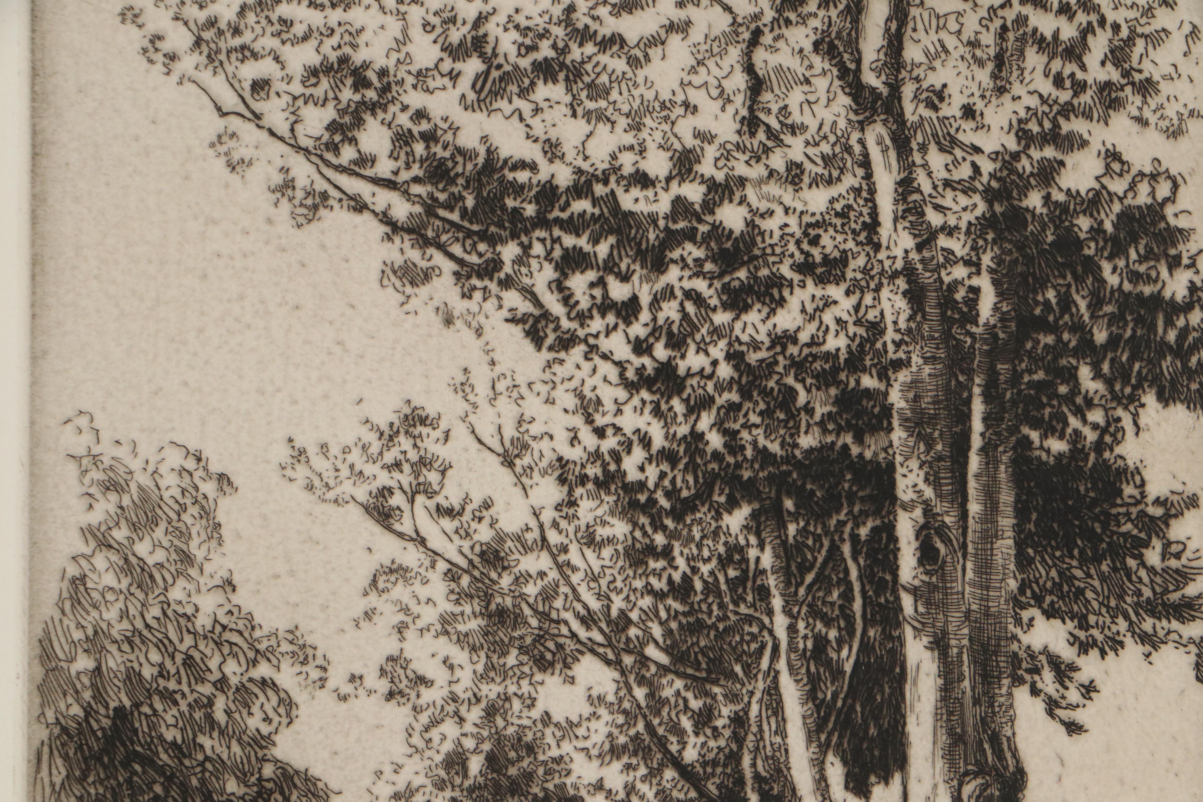 Lee Sturges Landscape Etching "Eucalyptus Trees, California," 1921 | EBTH