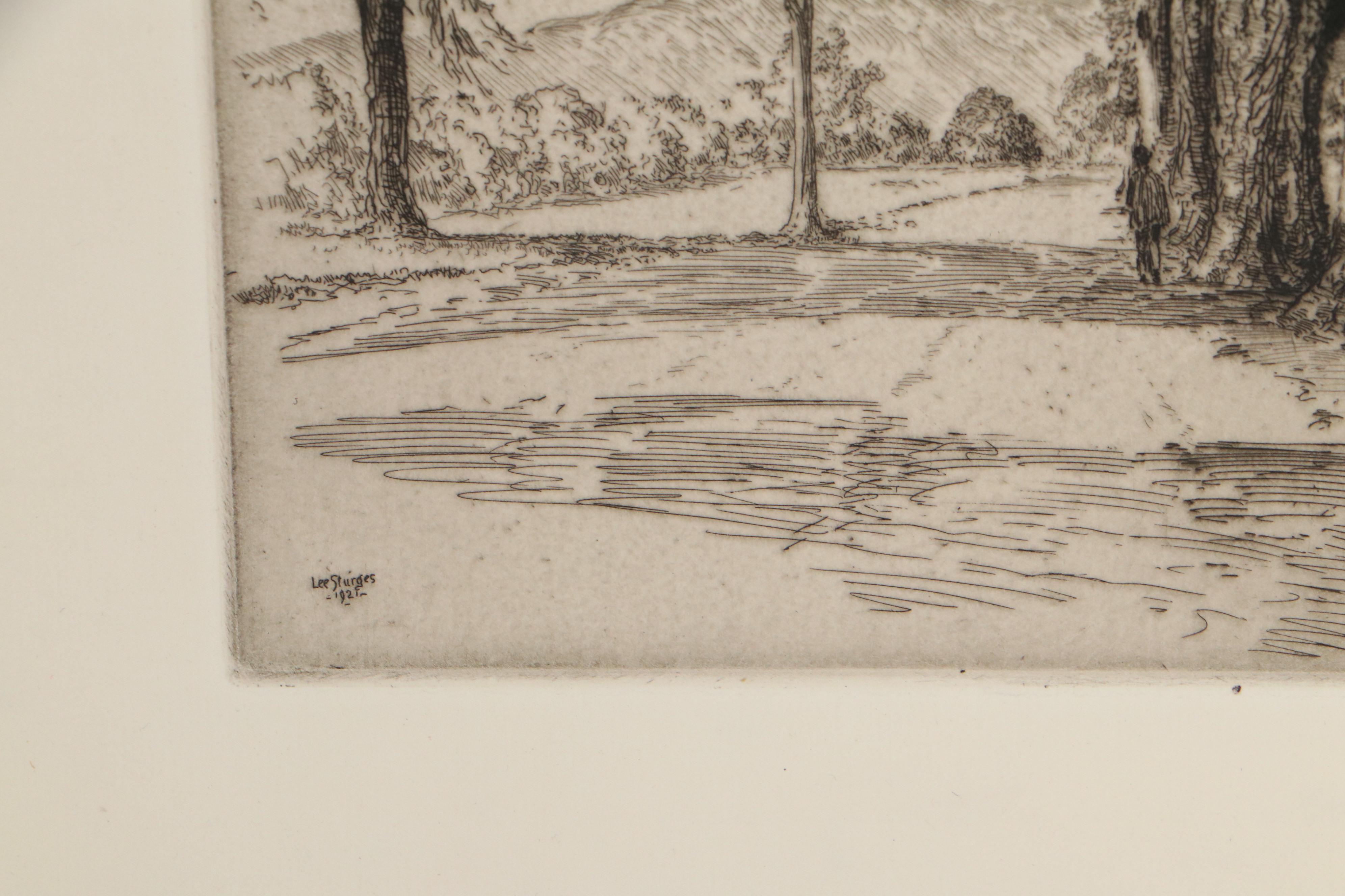 Lee Sturges Landscape Etching "Eucalyptus Trees, California," 1921 | EBTH