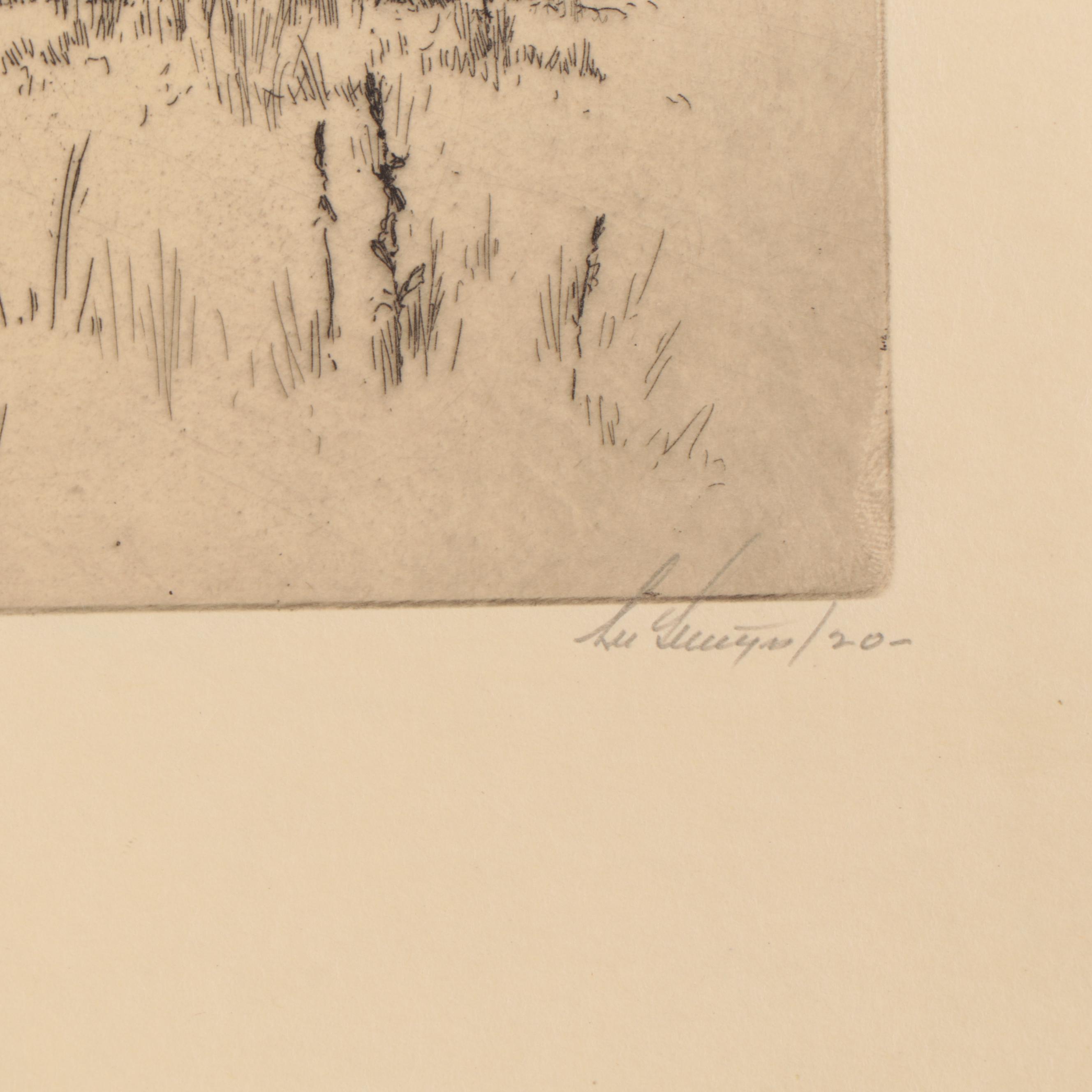 Lee Sturges Landscape Etchings Including "Corn Stubble" , Early 20th ...