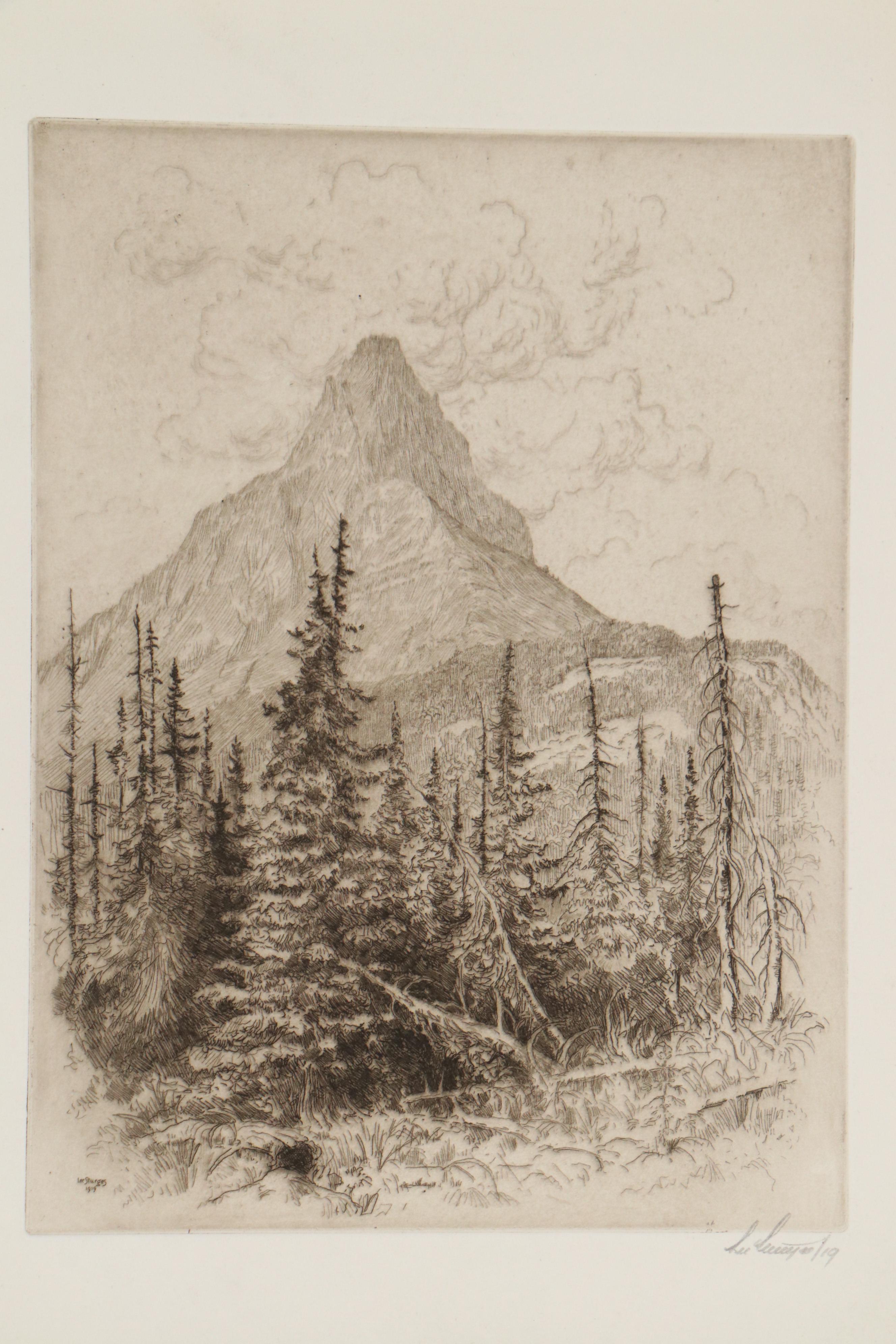 Lee Sturges Etchings Including "Stark Peak and Mount Wilbur," 1919 | EBTH