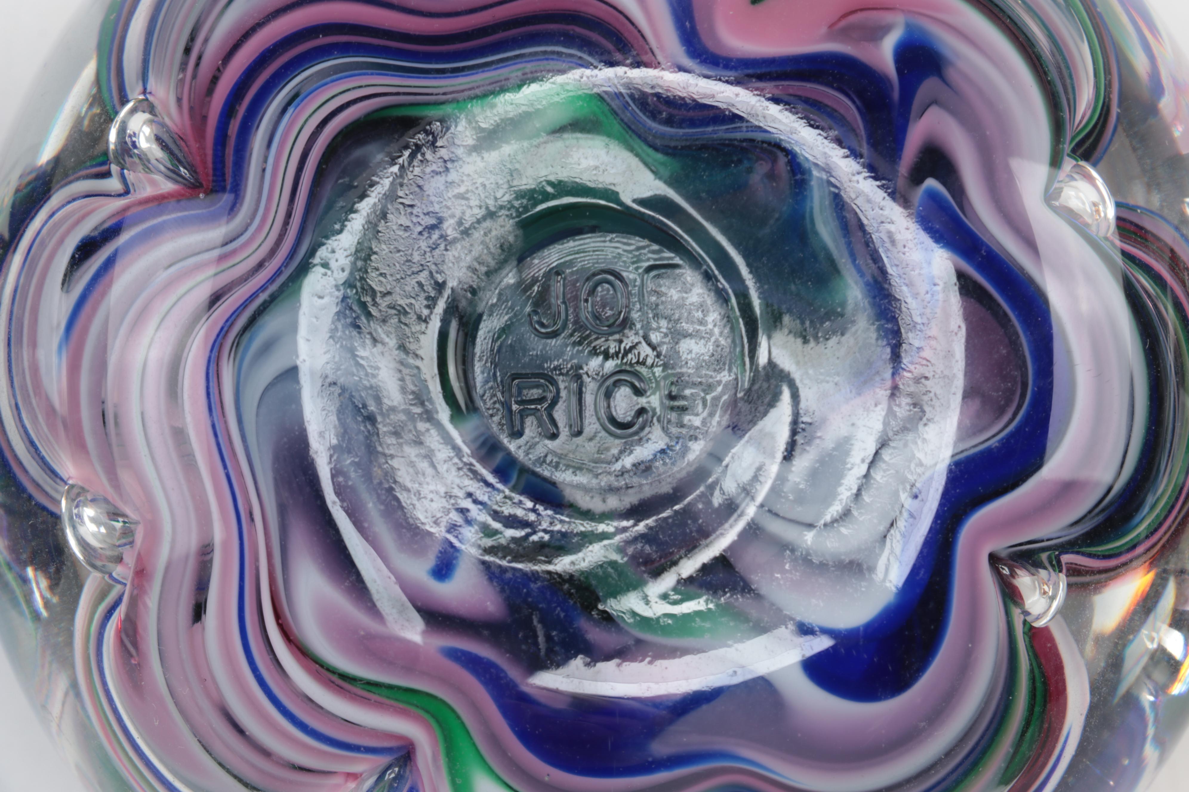 Joe Rice Trapped Bubble Glass Paperweights | EBTH