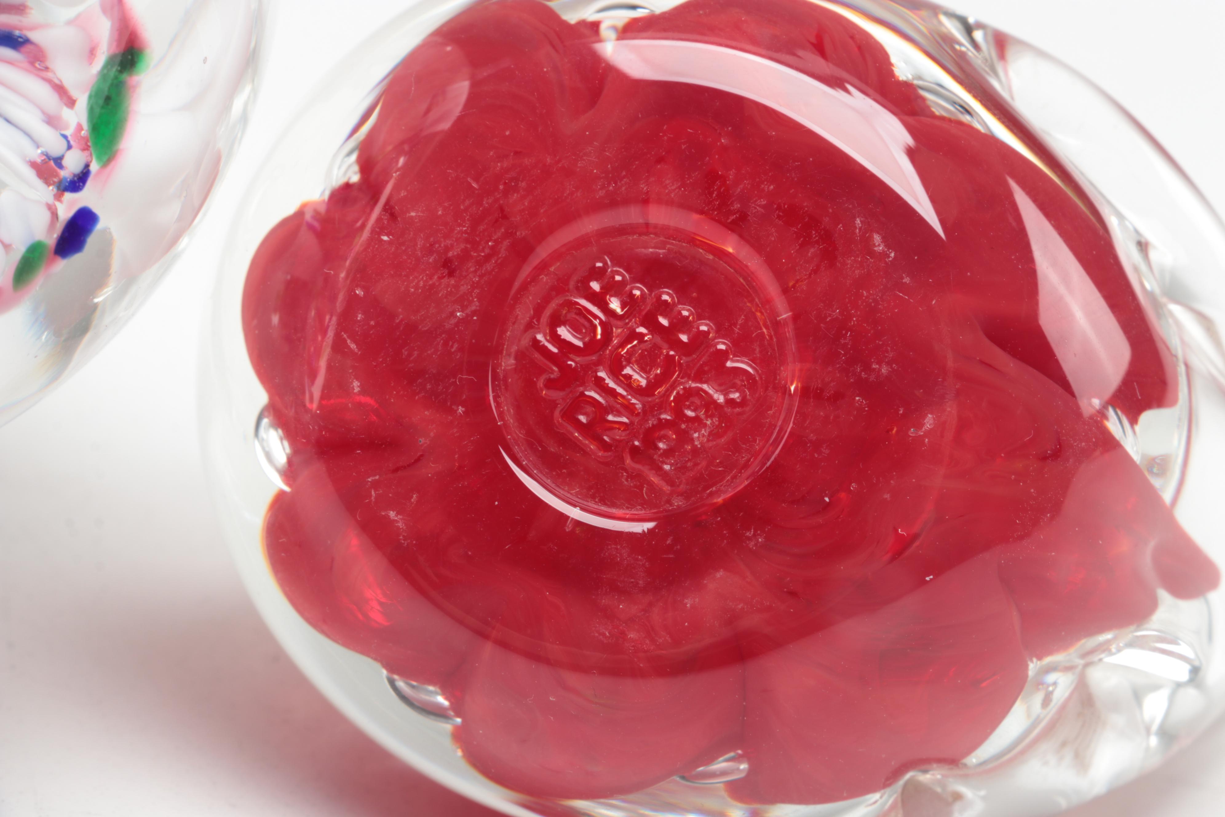 Joe Rice Trapped Bubble Glass Paperweights | EBTH
