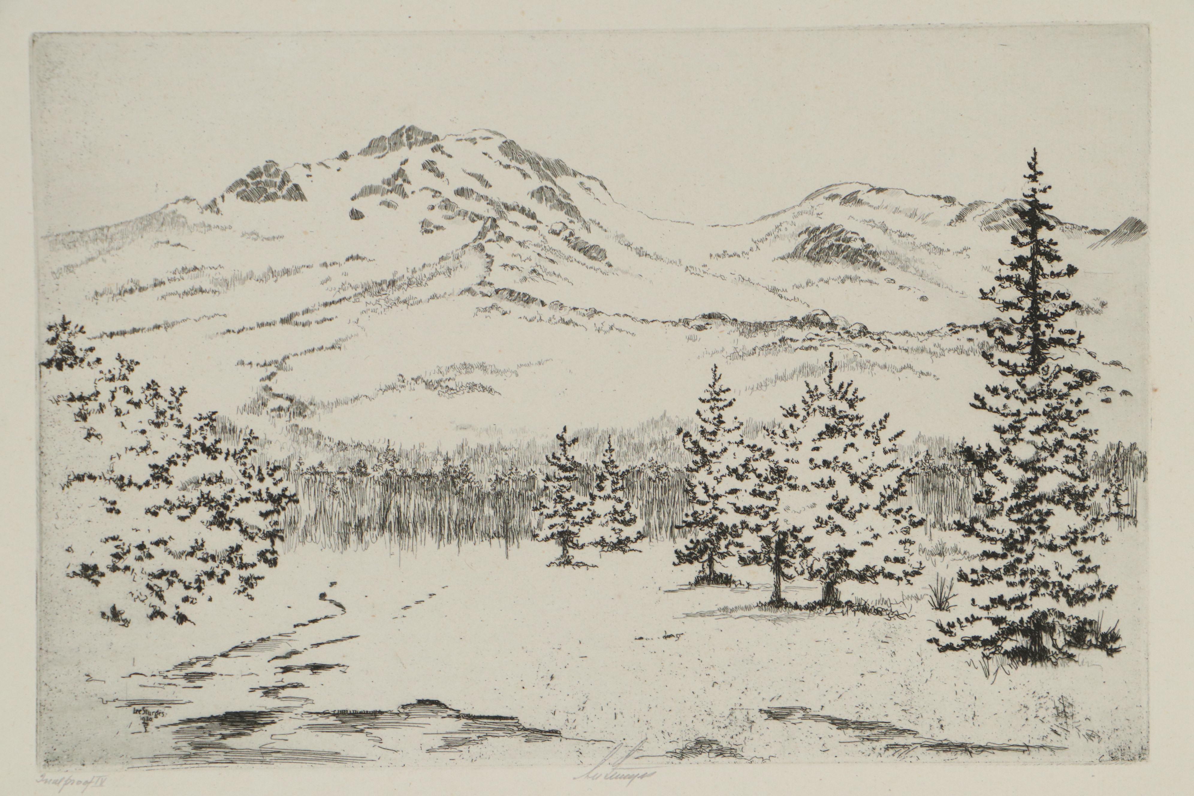 Lee Sturges Etching Including "Wet Snow," Circa 1930 | EBTH