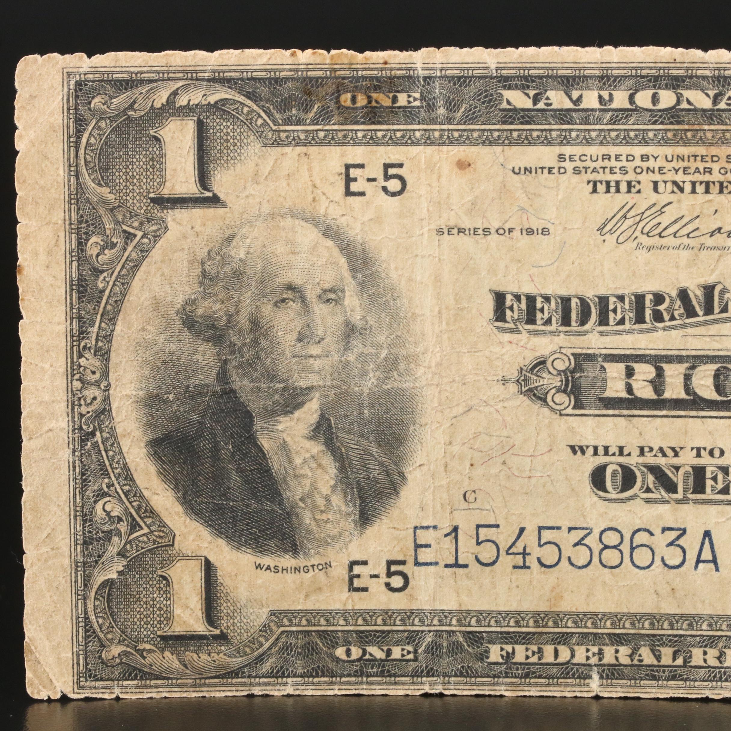 Series of 1918 $1 National Currency Note | EBTH
