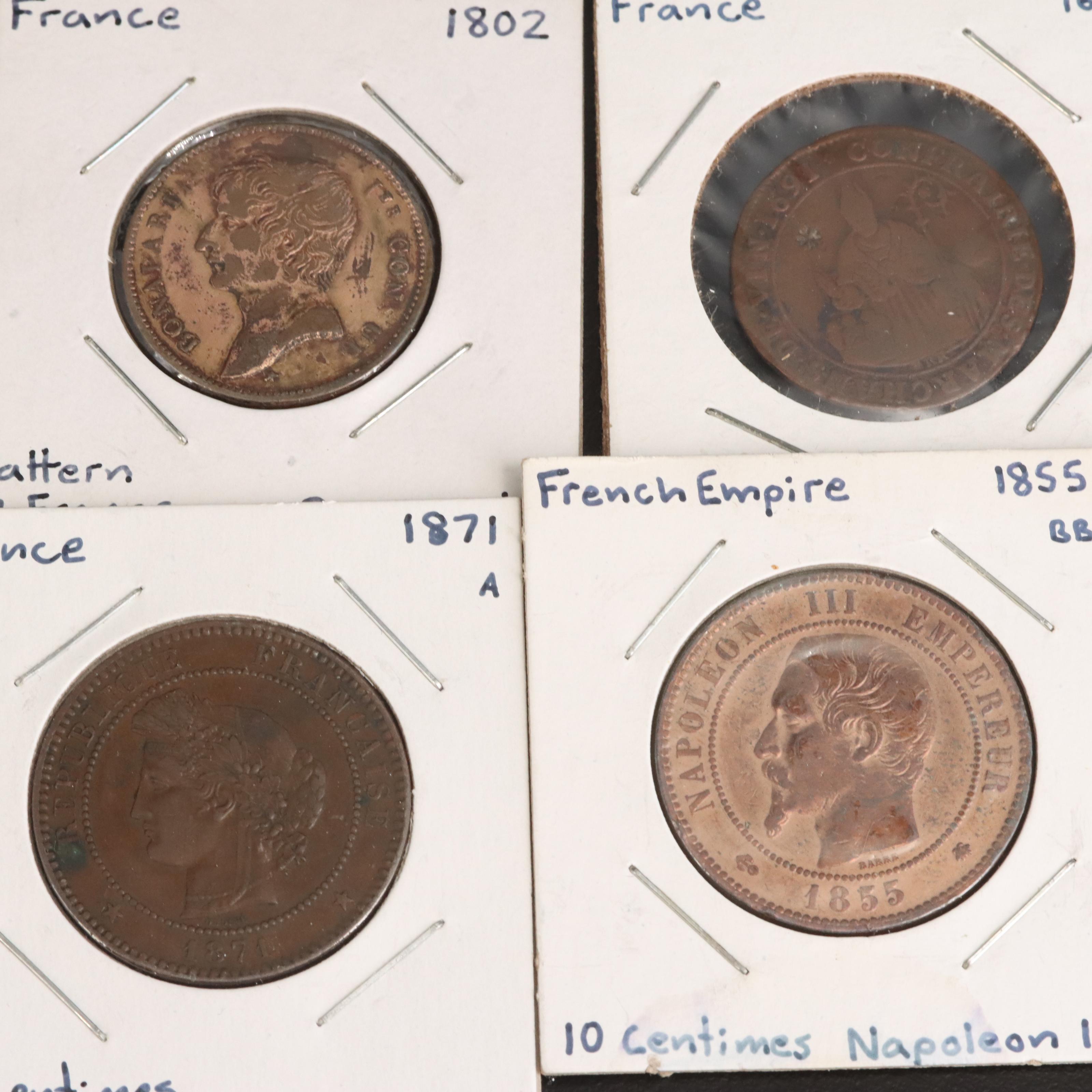 Group of Ten French Coins and Jetons | EBTH