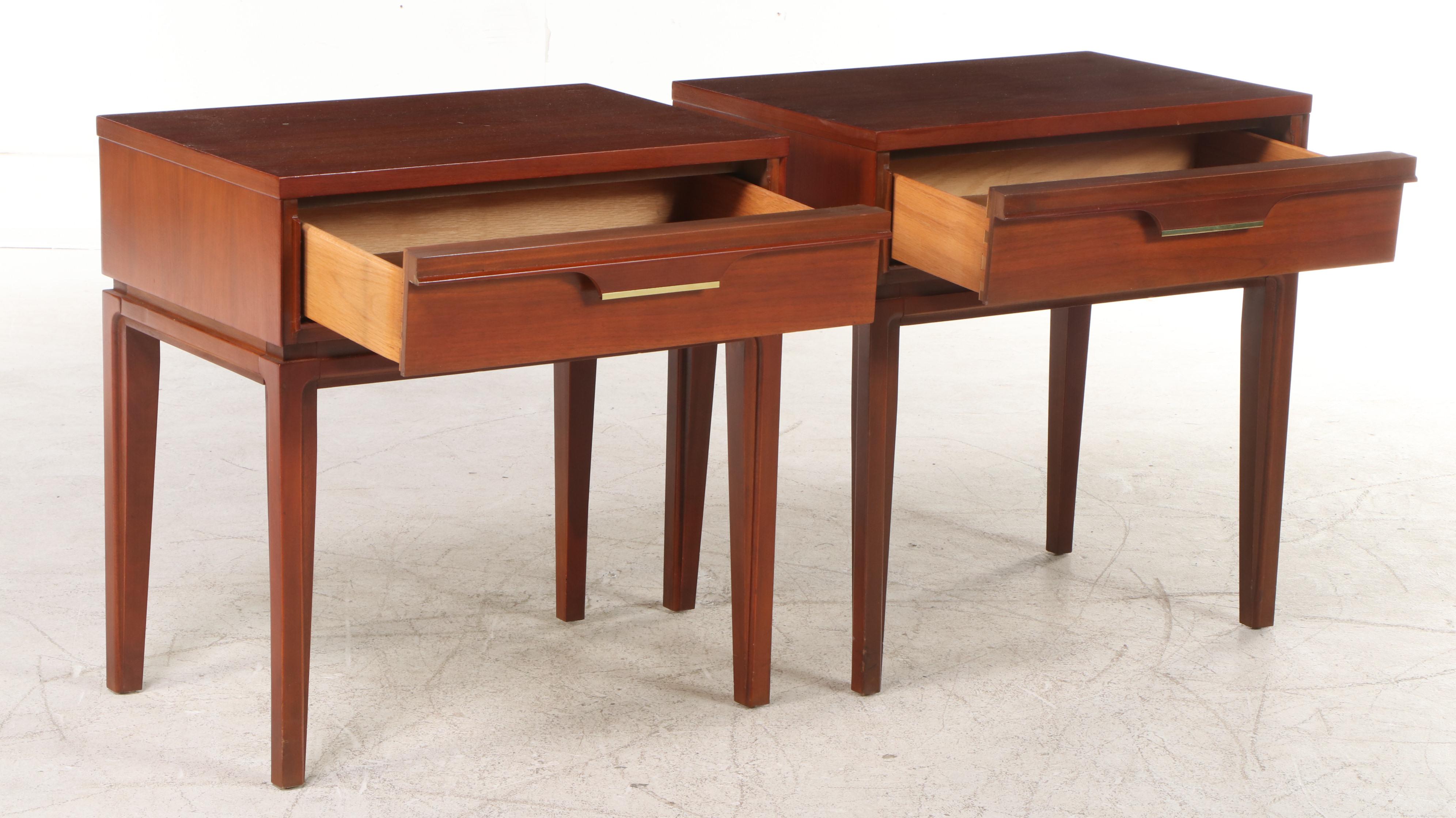 Pair of Basic-Witz Mid Century Modern Walnut End Tables | EBTH
