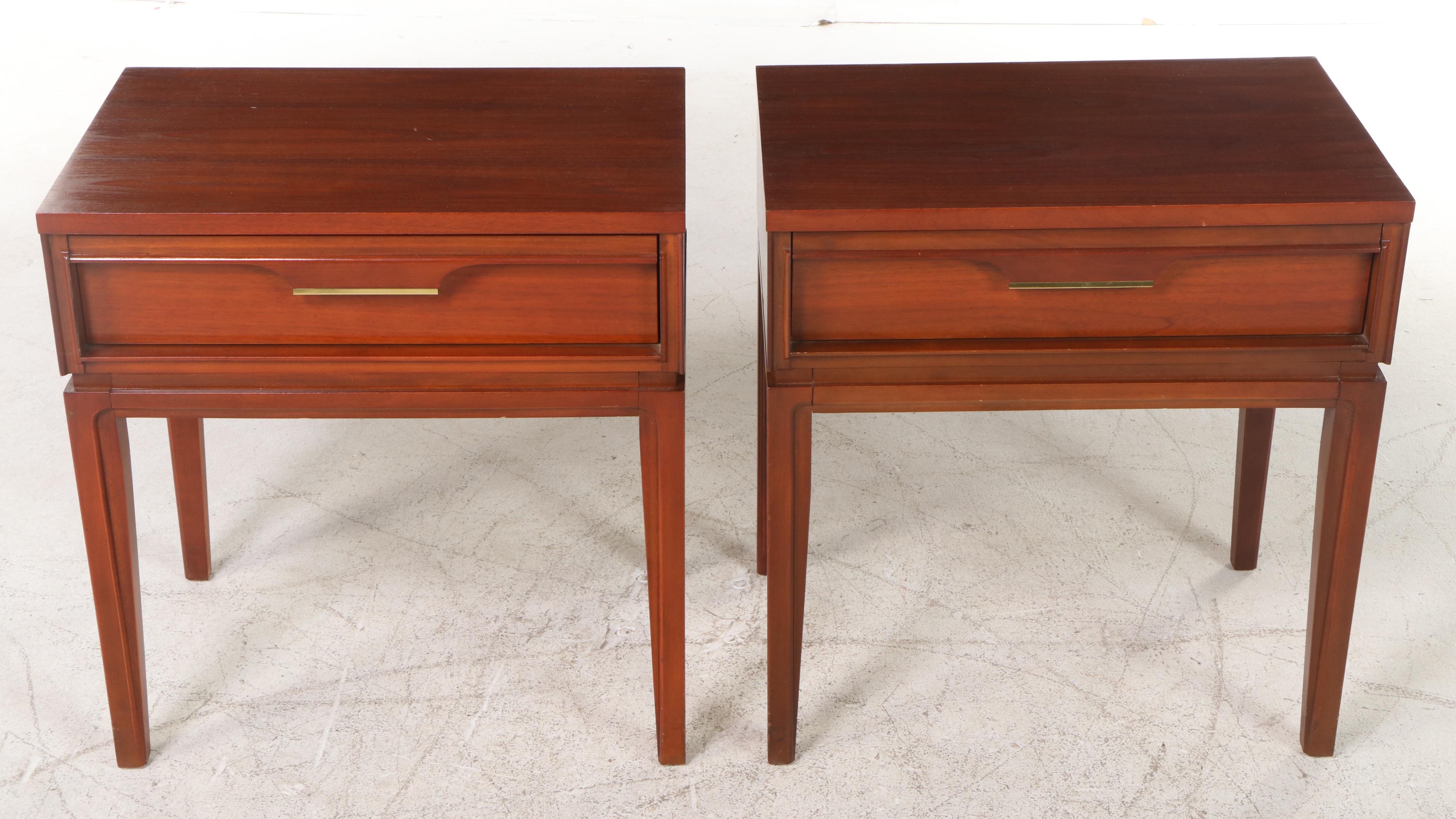 Pair of Basic-Witz Mid Century Modern Walnut End Tables | EBTH