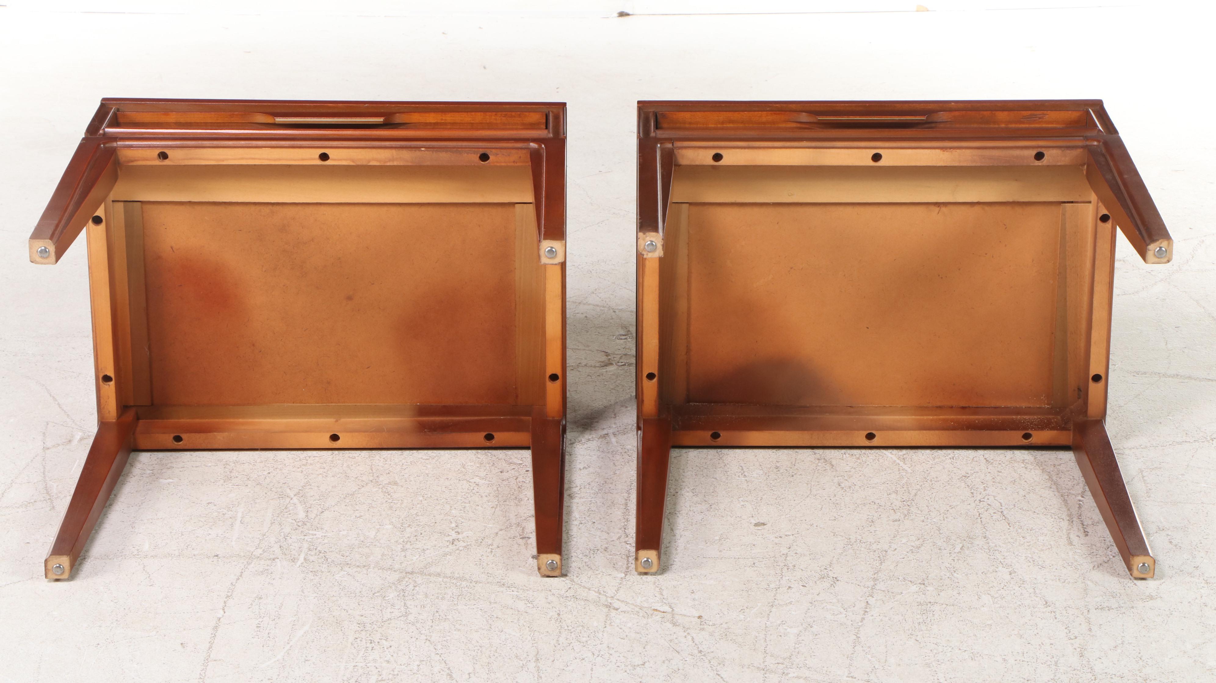 Pair of Basic-Witz Mid Century Modern Walnut End Tables | EBTH