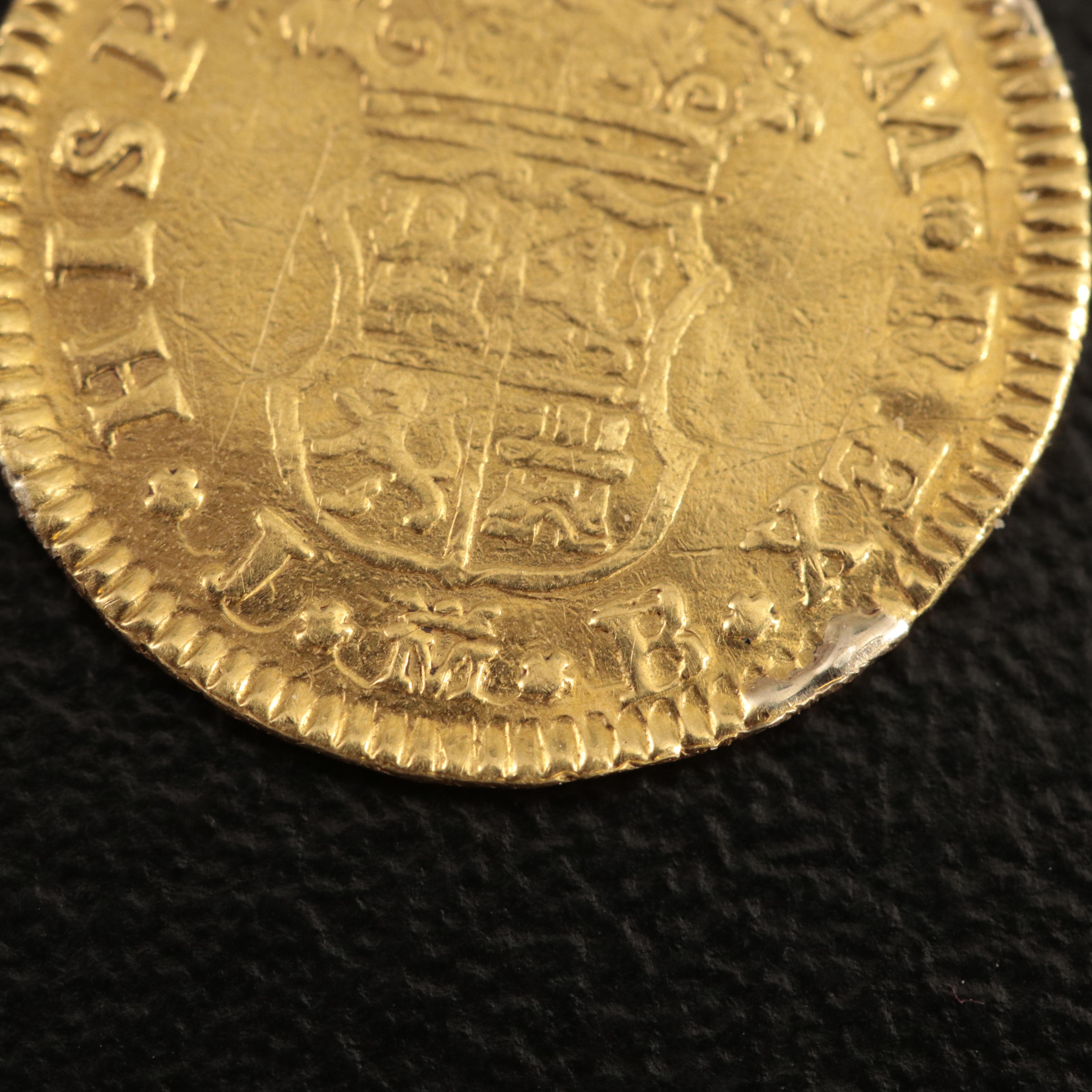 1756 Spain 1/2 Escudo Gold Coin | EBTH