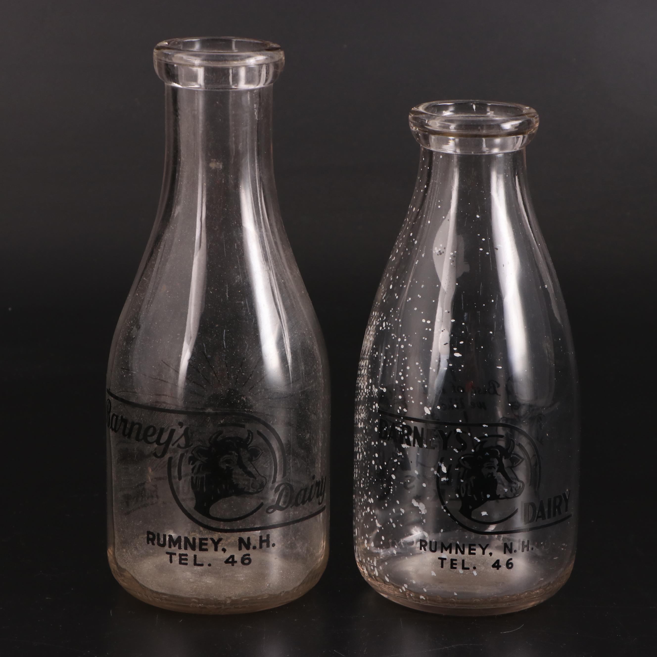 Barney's Dairy, Ethan Allen, Pleasant Valley with Other Glass Dairy ...