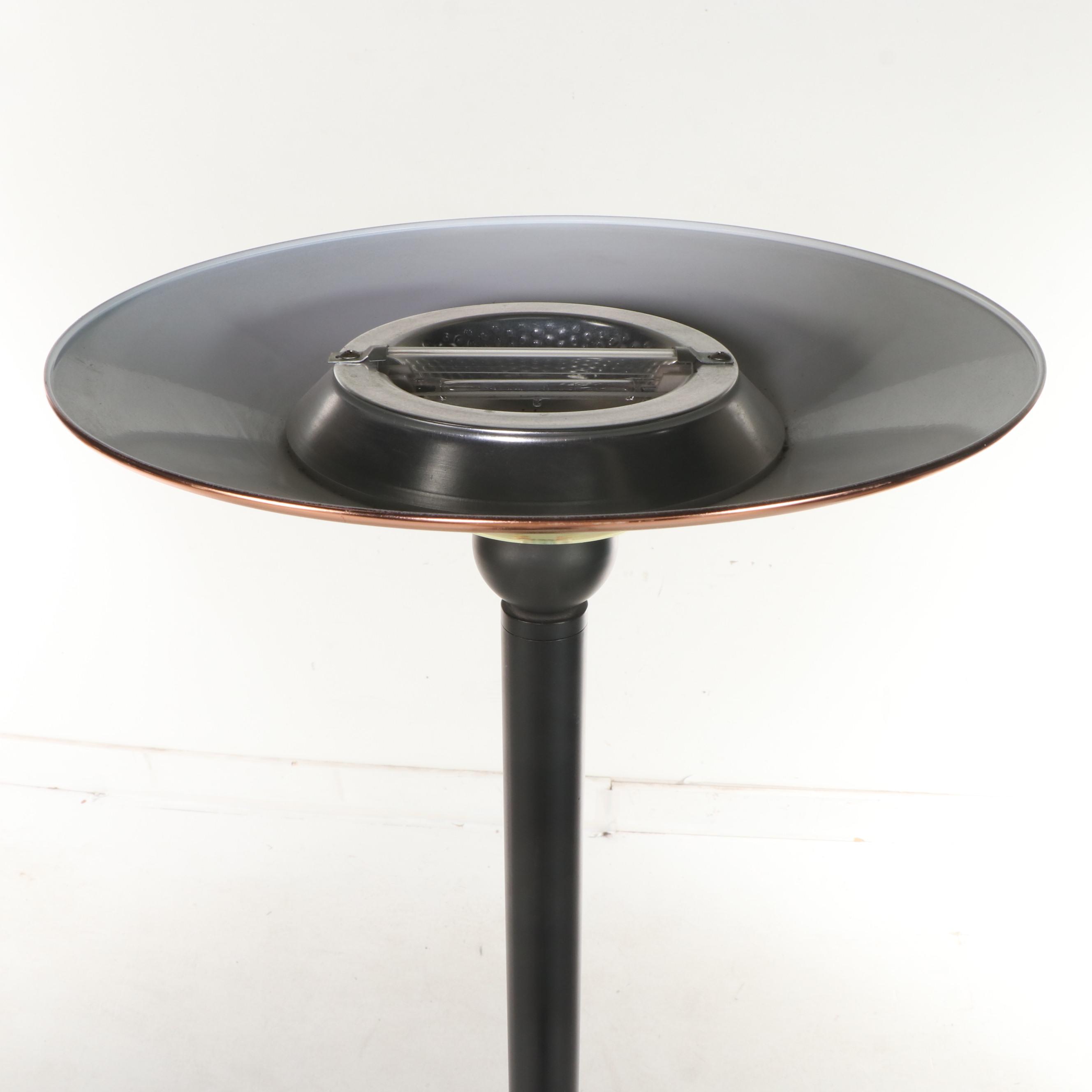 Black and Copper Colored Metal Torchiere Floor Lamp, Late 20th Century ...