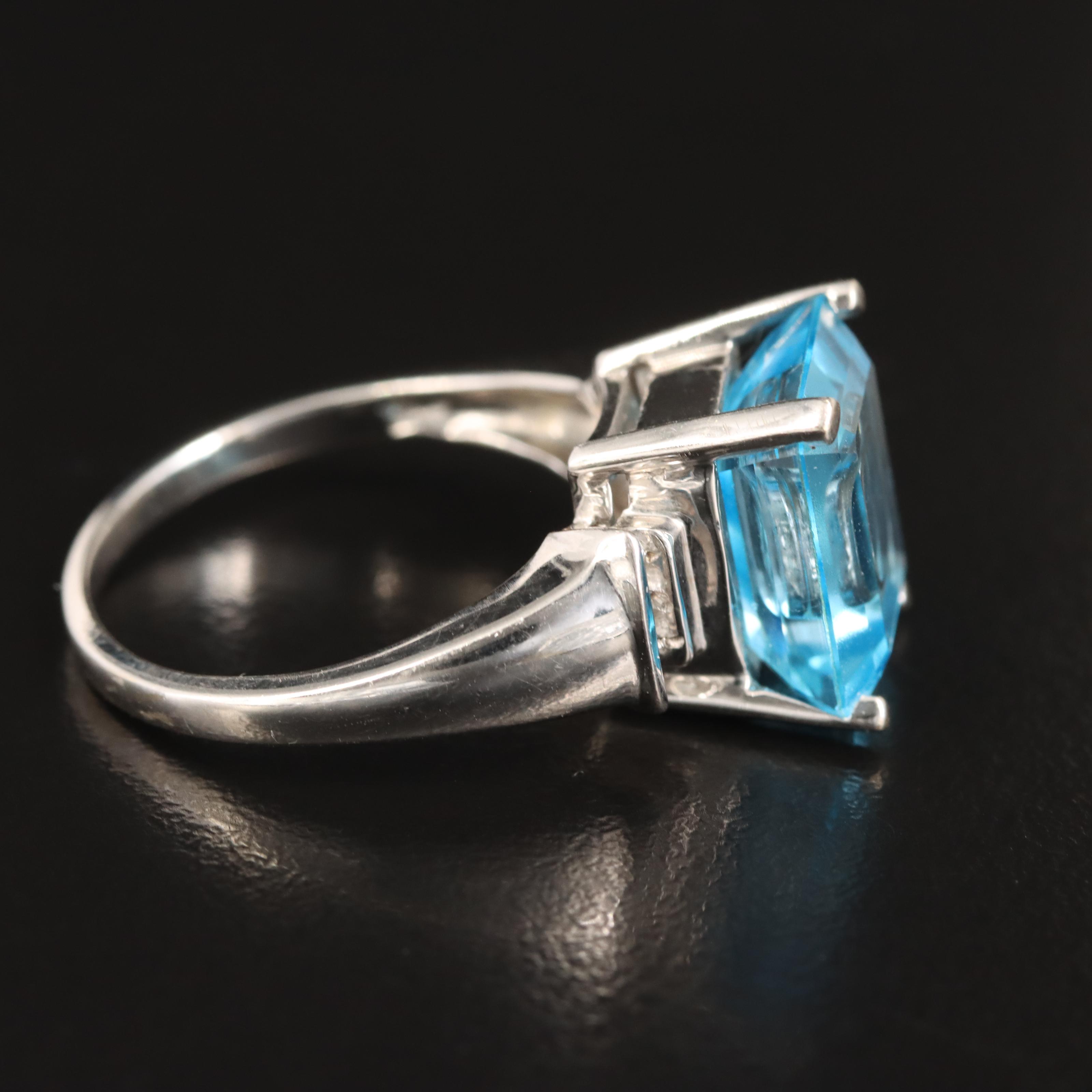 14K Topaz Doublet and Diamond Ring with Floating Gemstones | EBTH