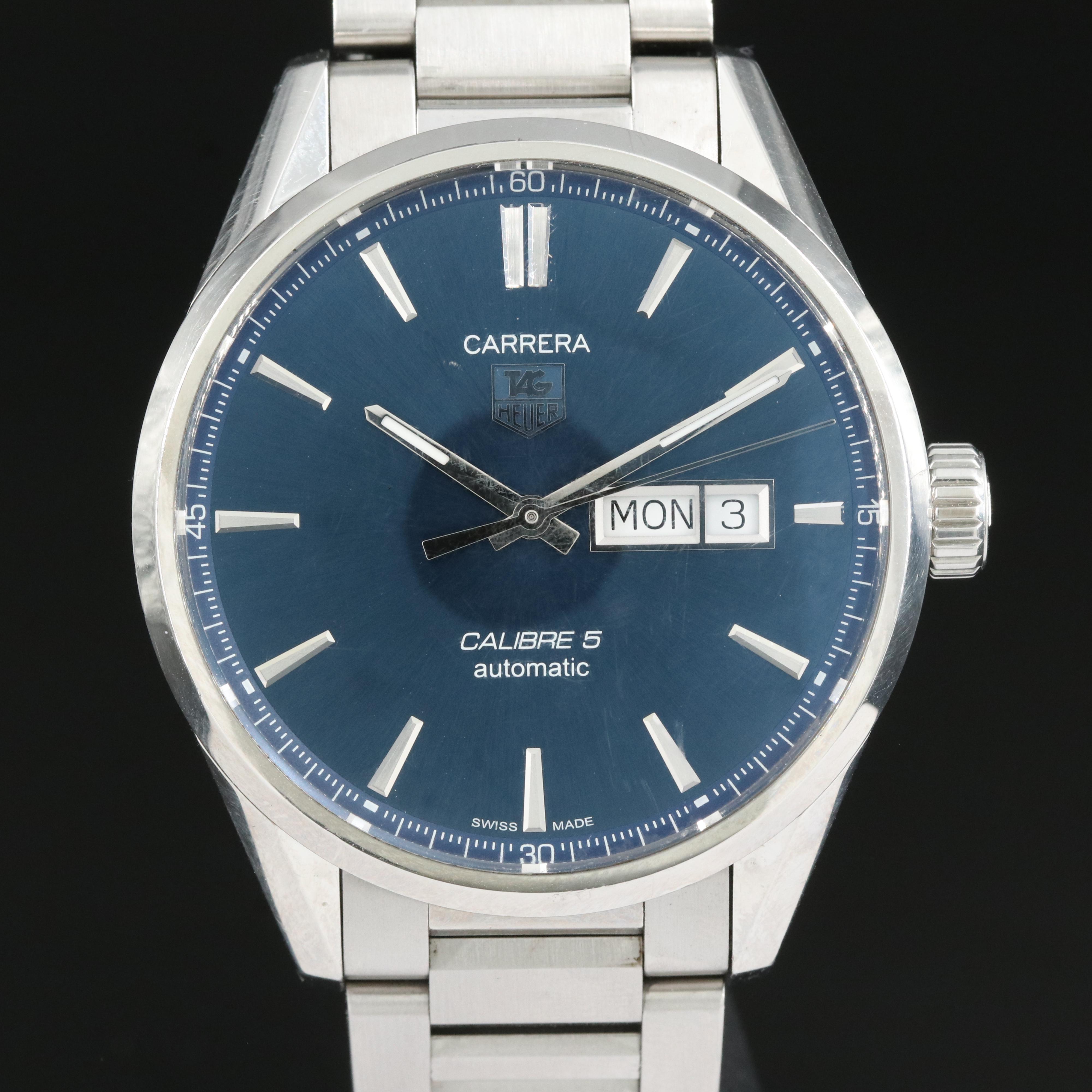 TAG Heuer Carrera Calibre 5 Automatic Day/Date Stainless Steel ...