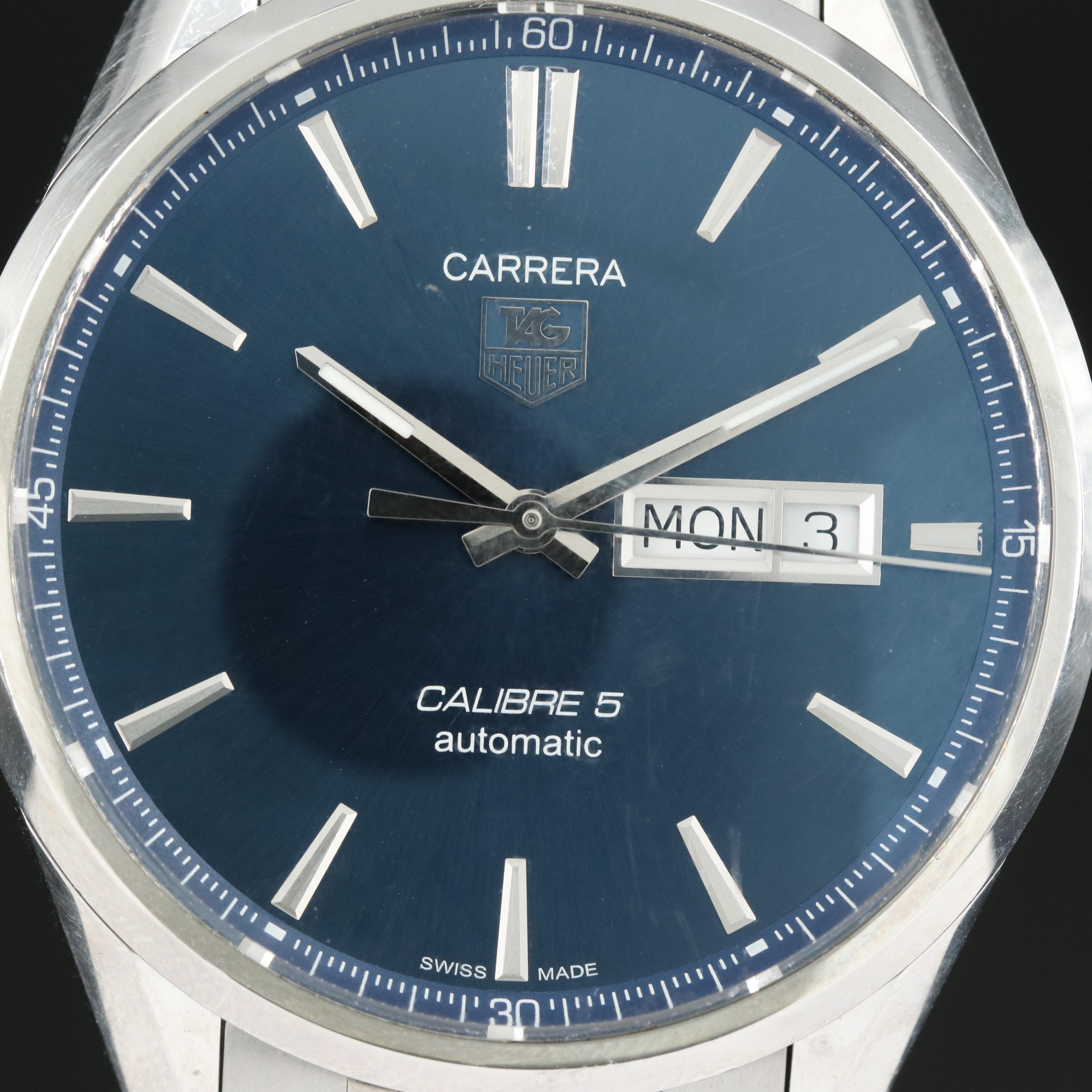 TAG Heuer Carrera Calibre 5 Automatic Day/Date Stainless Steel ...