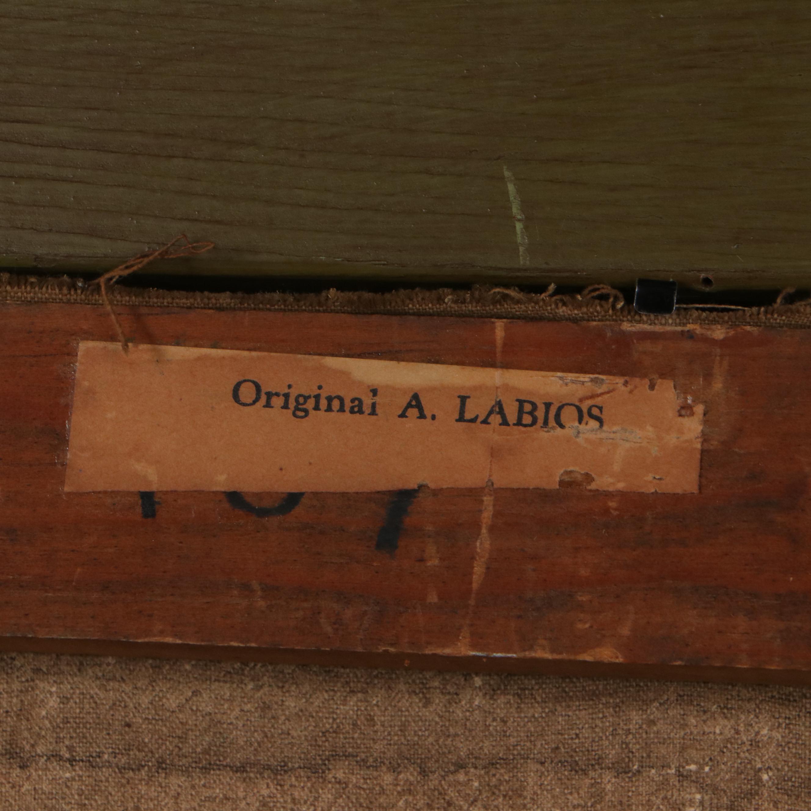 Agapito Labios Folk Art Oil Painting of Child With Turkey Leg Brooms | EBTH