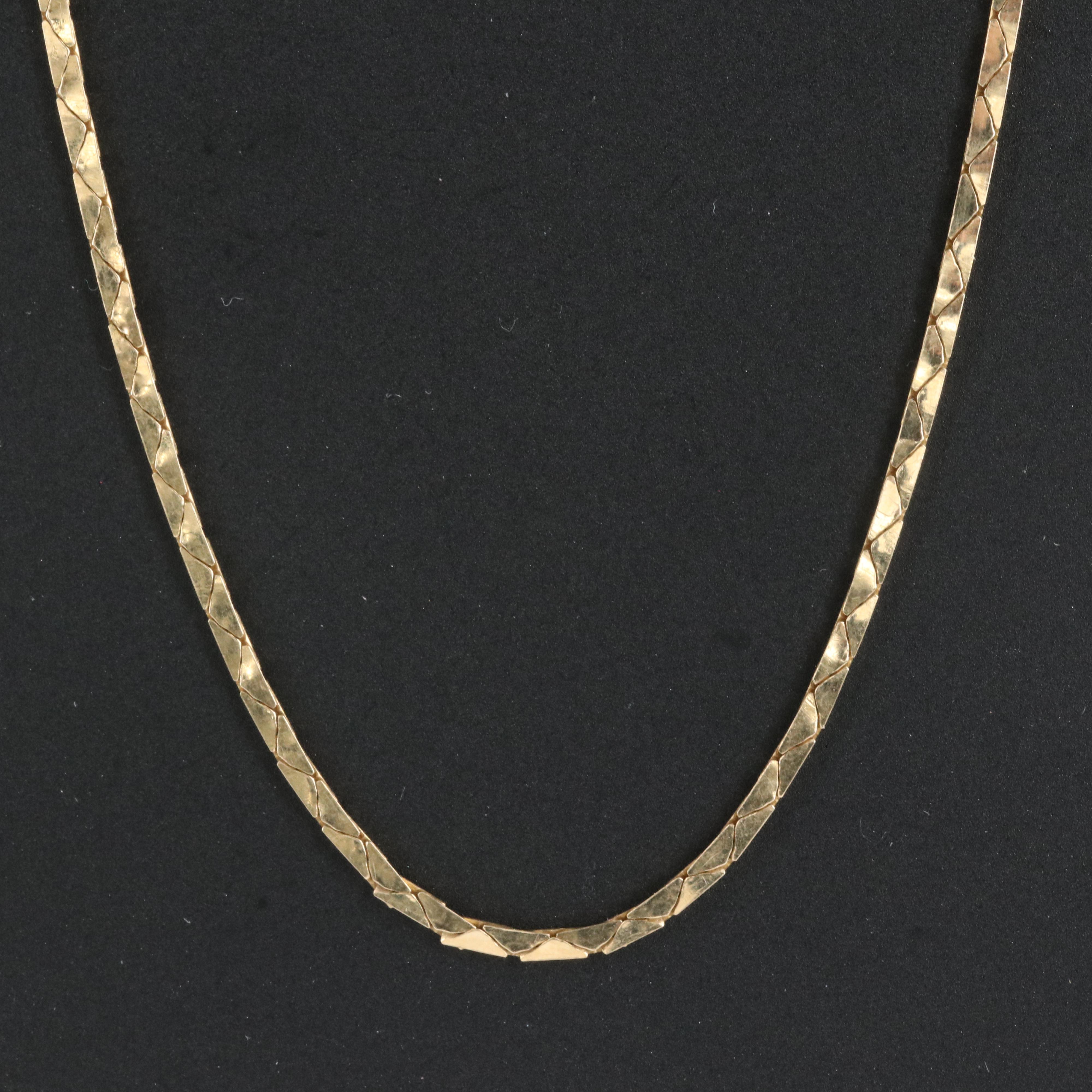 Italian 14K Cobra Chain Necklace | EBTH