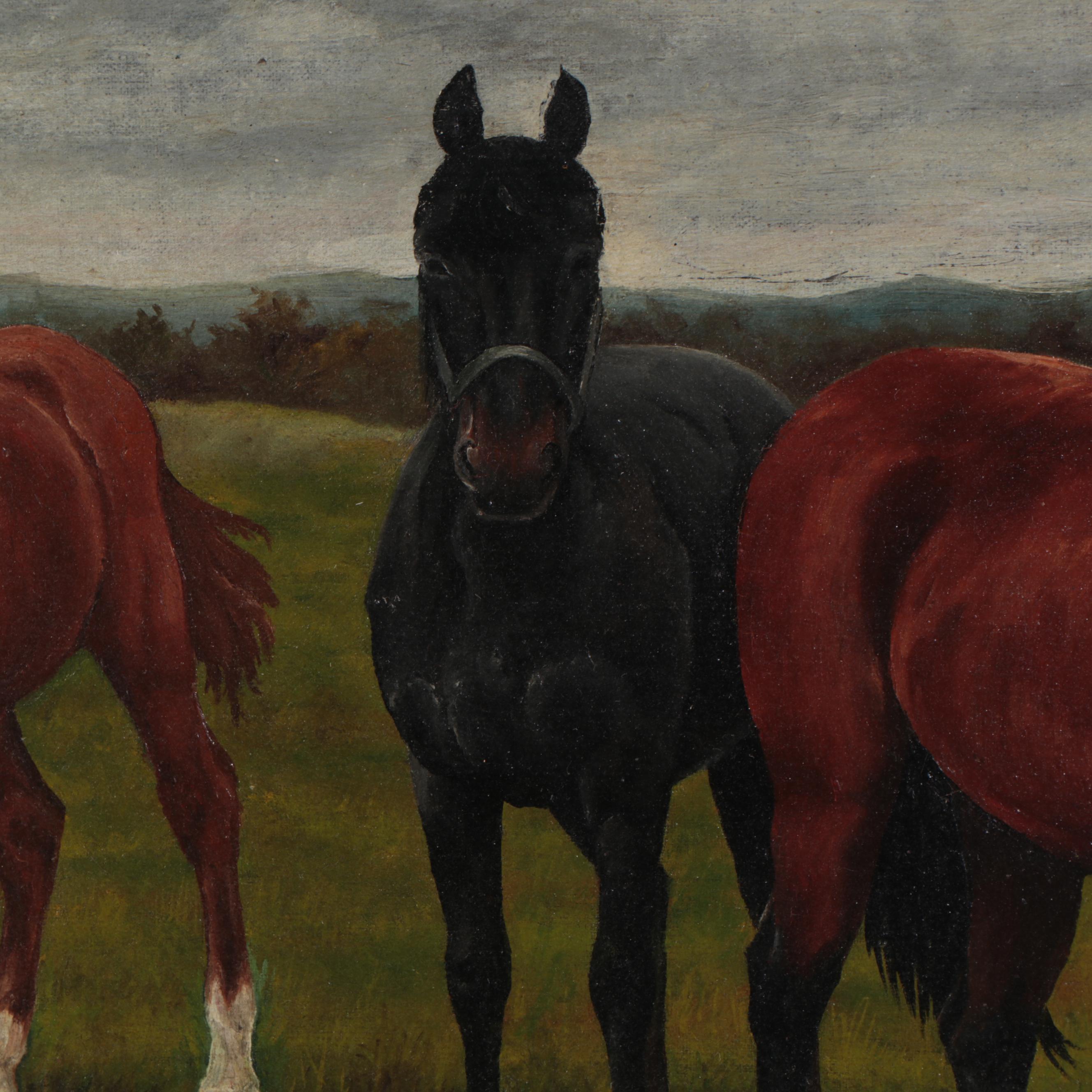 A. H. Vogel Landscape Oil Painting With Horses | EBTH