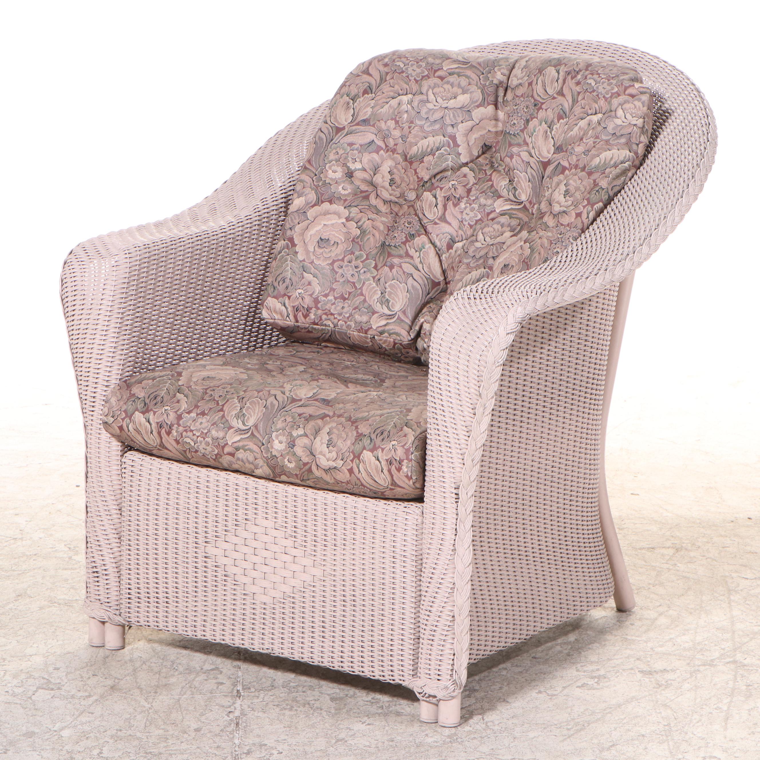 Lloyds Loom Painted Woven Twine Lounge Chair and Ottoman | EBTH