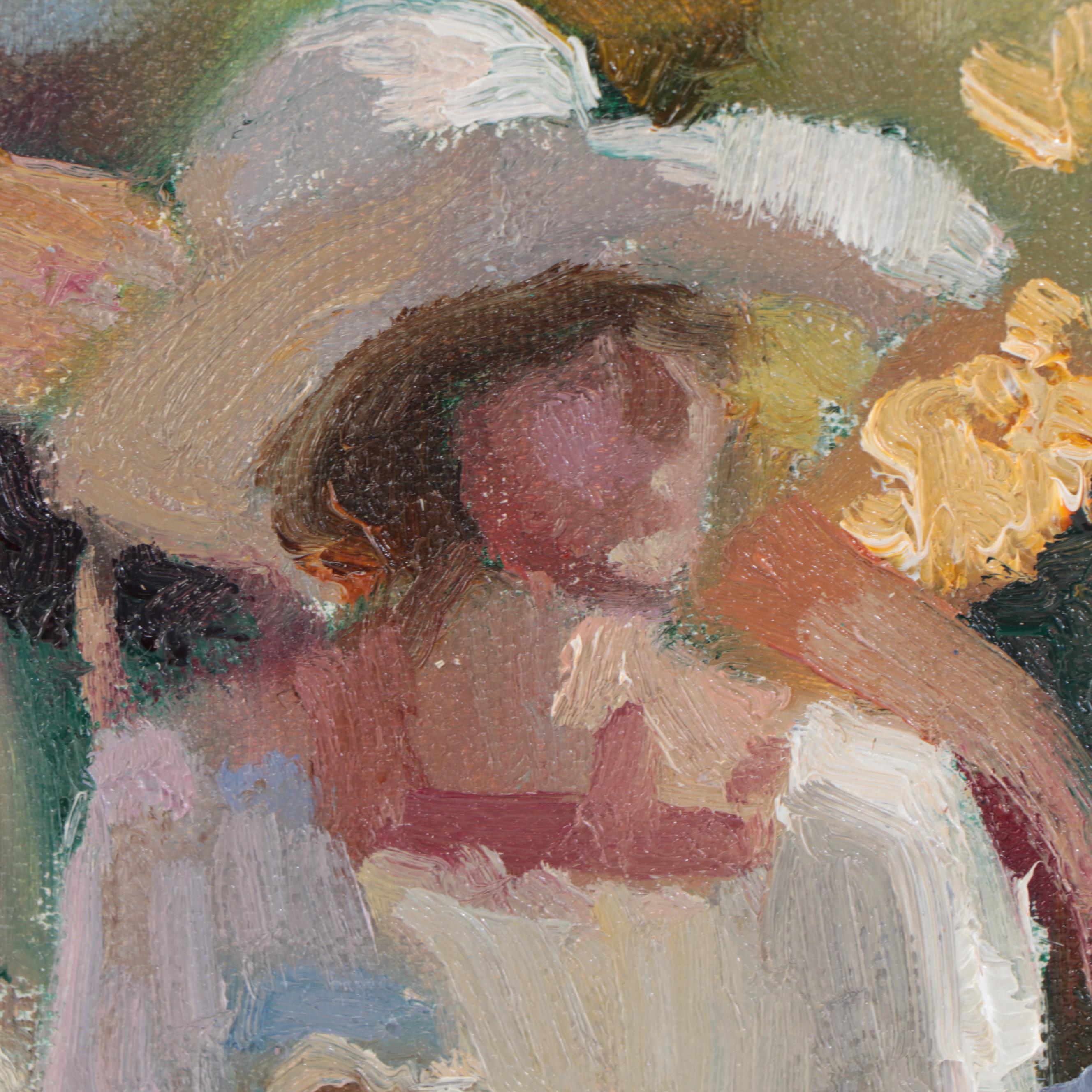 Sally Rosenbaum Oil Painting of Seated Figure, 21st Century | EBTH