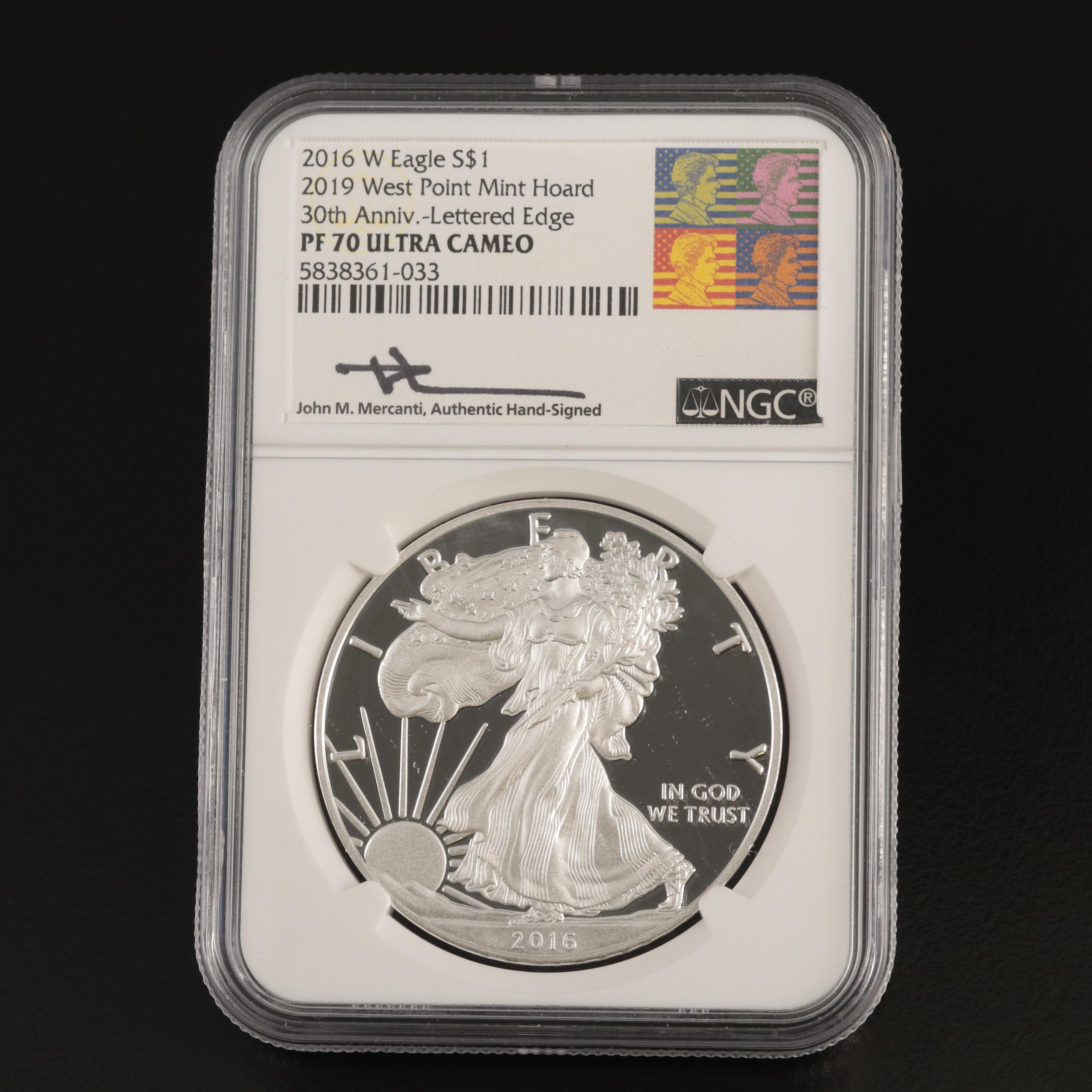2016-W Eagle 30th anniversary (John Mercanti signed case) $1 U.S ...