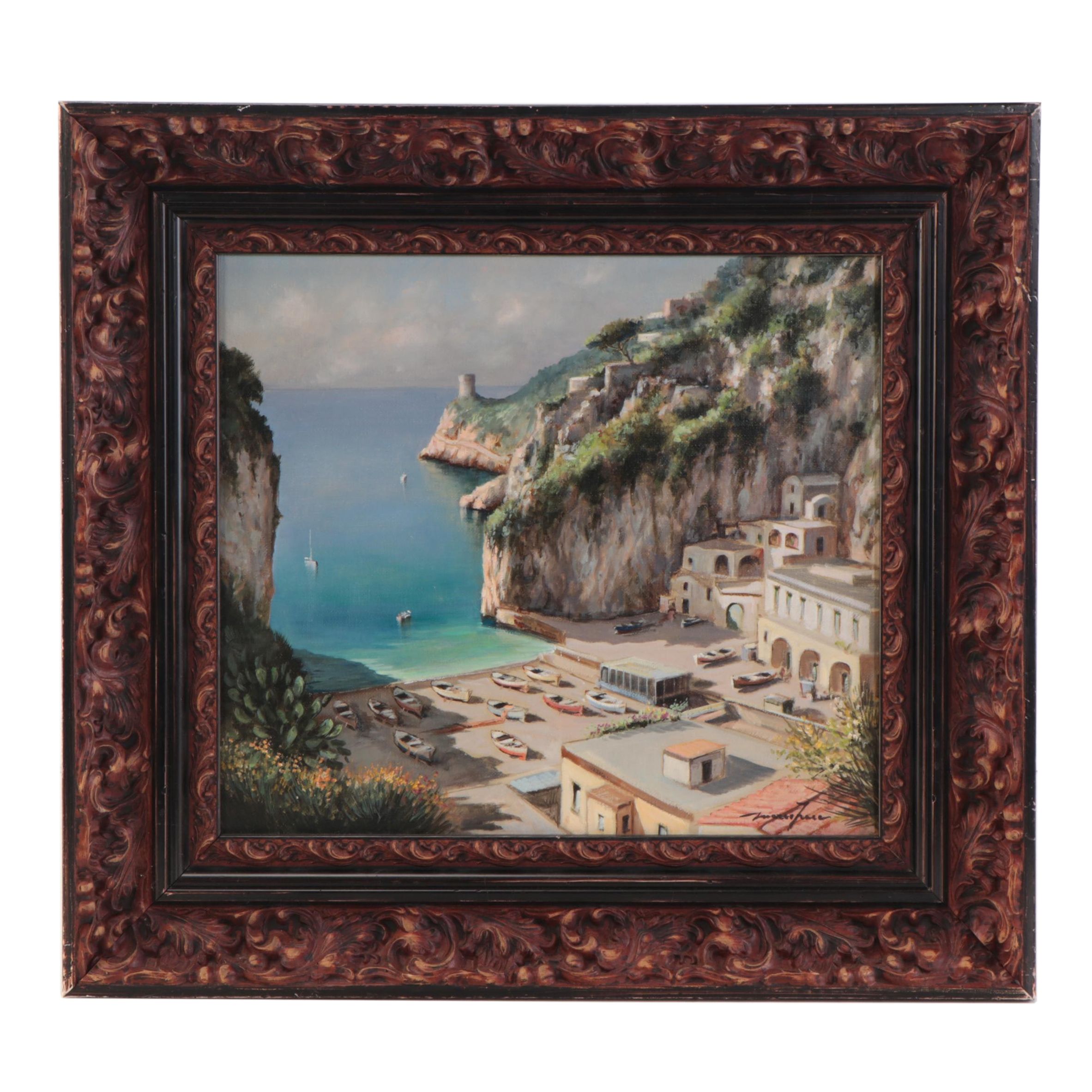 Mario Irace Coastal Landscape Oil Painting "Praiano" | EBTH