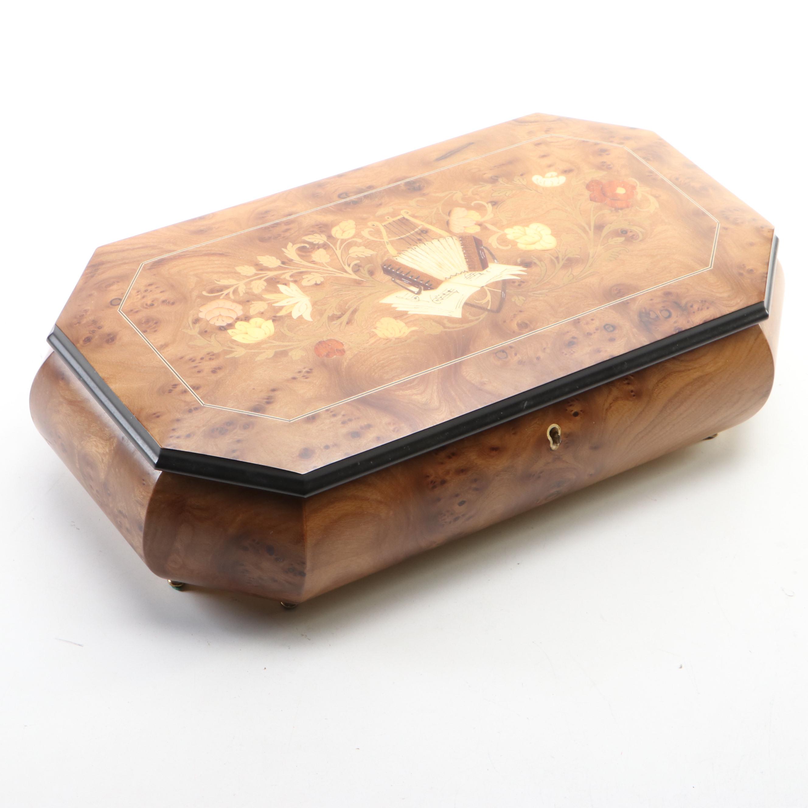 Italian Marquetry "Edelweiss" Music Box | EBTH