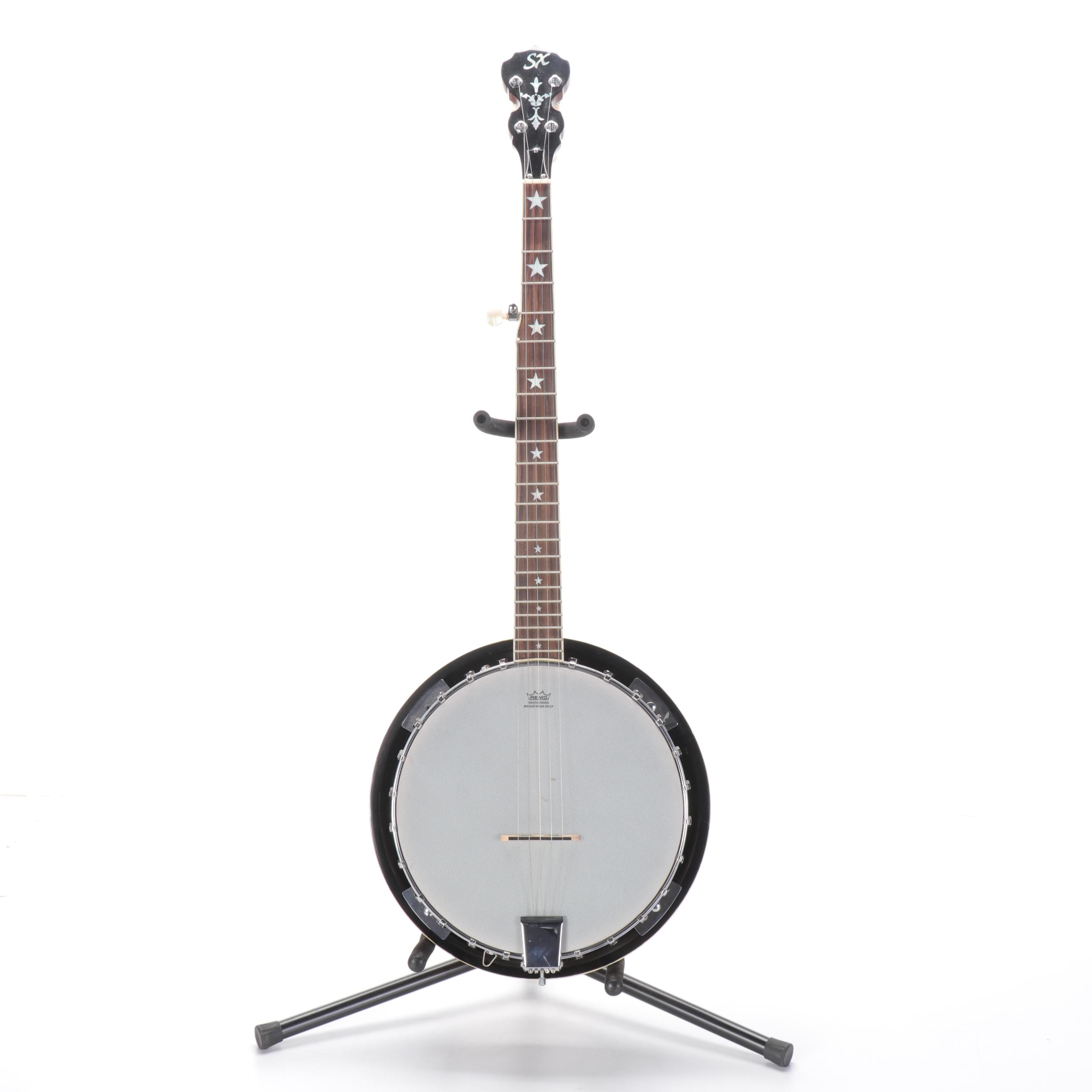 SX Guitars 5-String Closed Back Banjo with Nylon Bag | EBTH