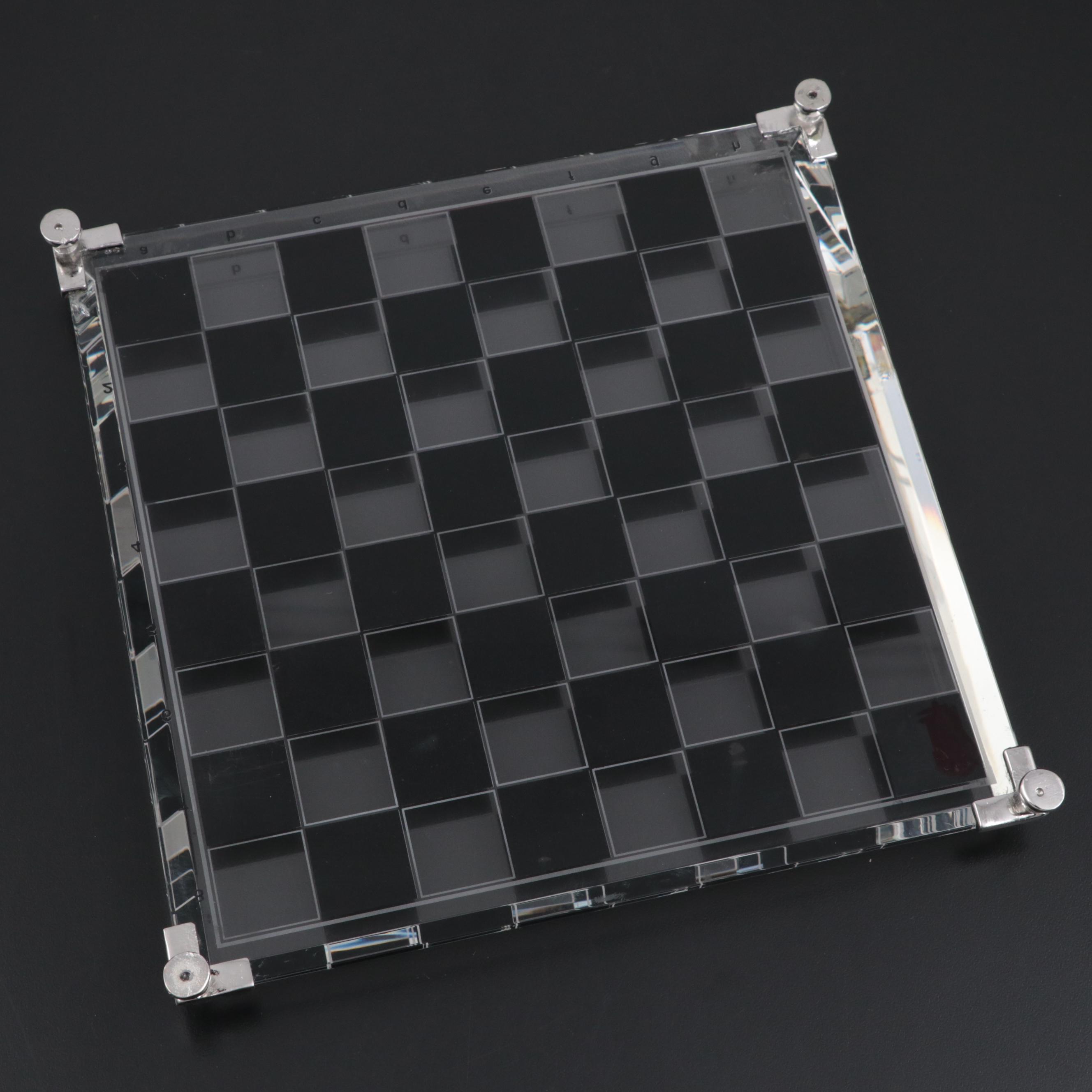 24K Gold Plate, Silver Plate and Crystal Chess Set Crystal Chess Board ...