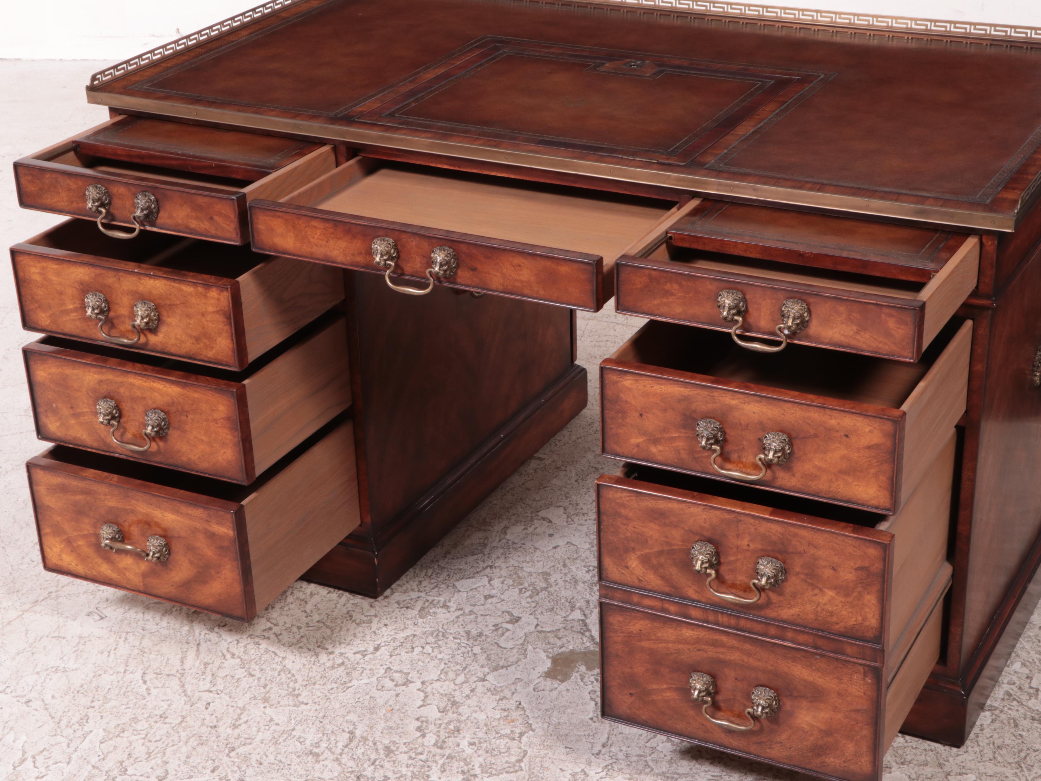 Theodore Alexander "Althorp" Regency Style Mahogany and Leather ...