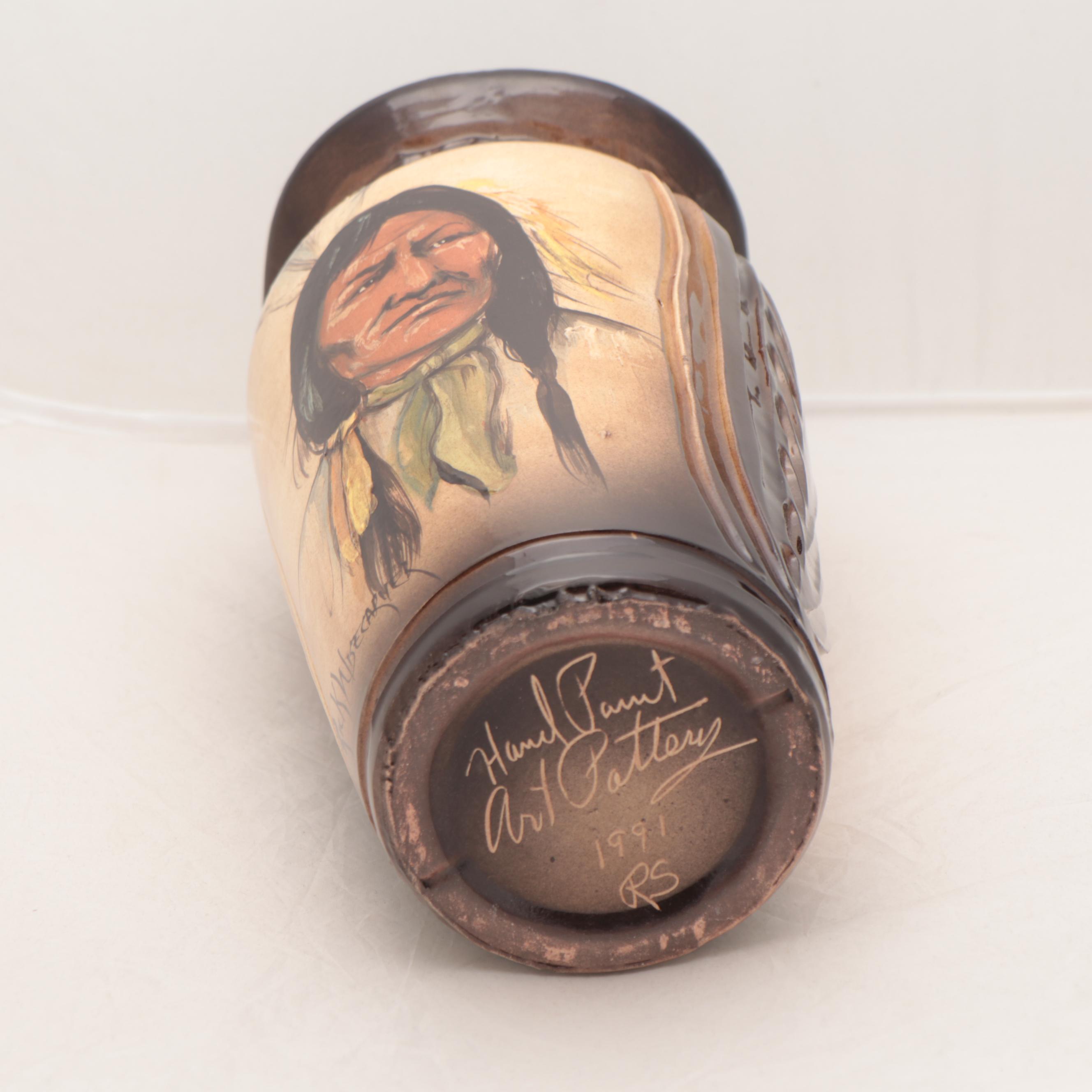 Rick Wisecarver Hand-Painted Wihoa Earthenware Vase, 1991 | EBTH