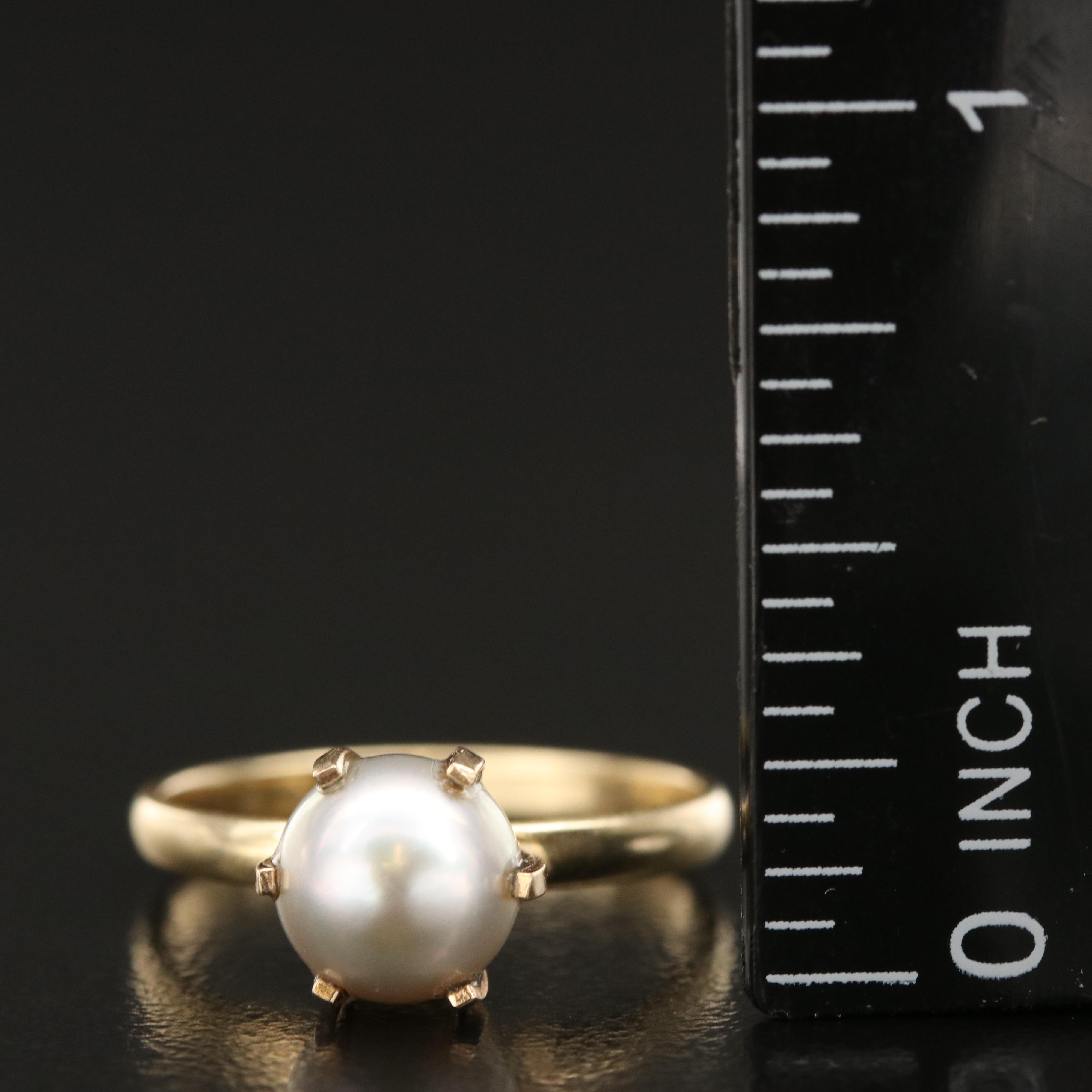 14K Pearl Solitaire Ring | EBTH
