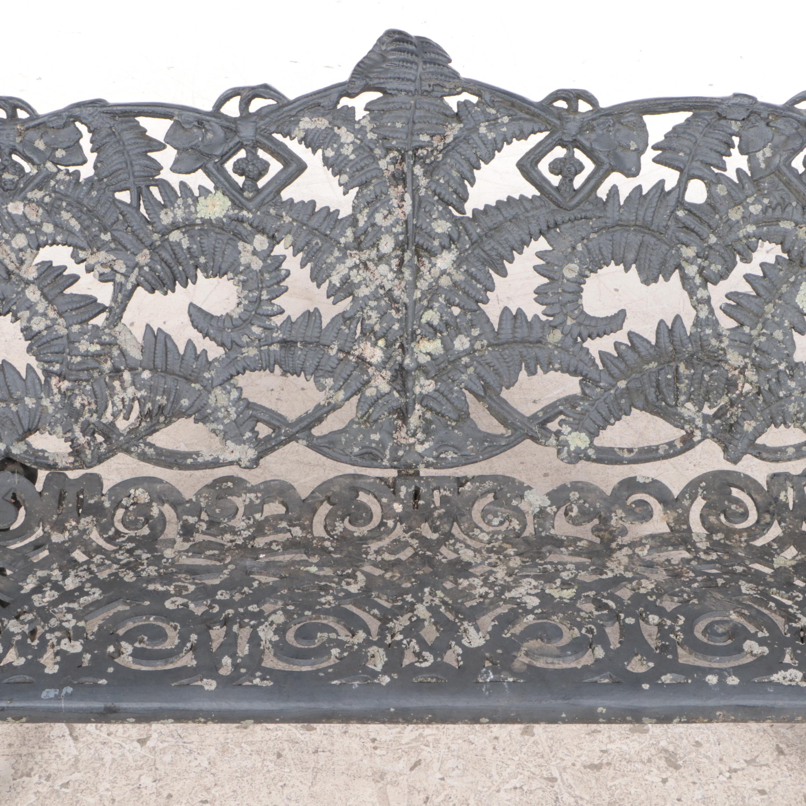 Pair of Victorian Cast Iron Fern Leaf Garden Benches After ...