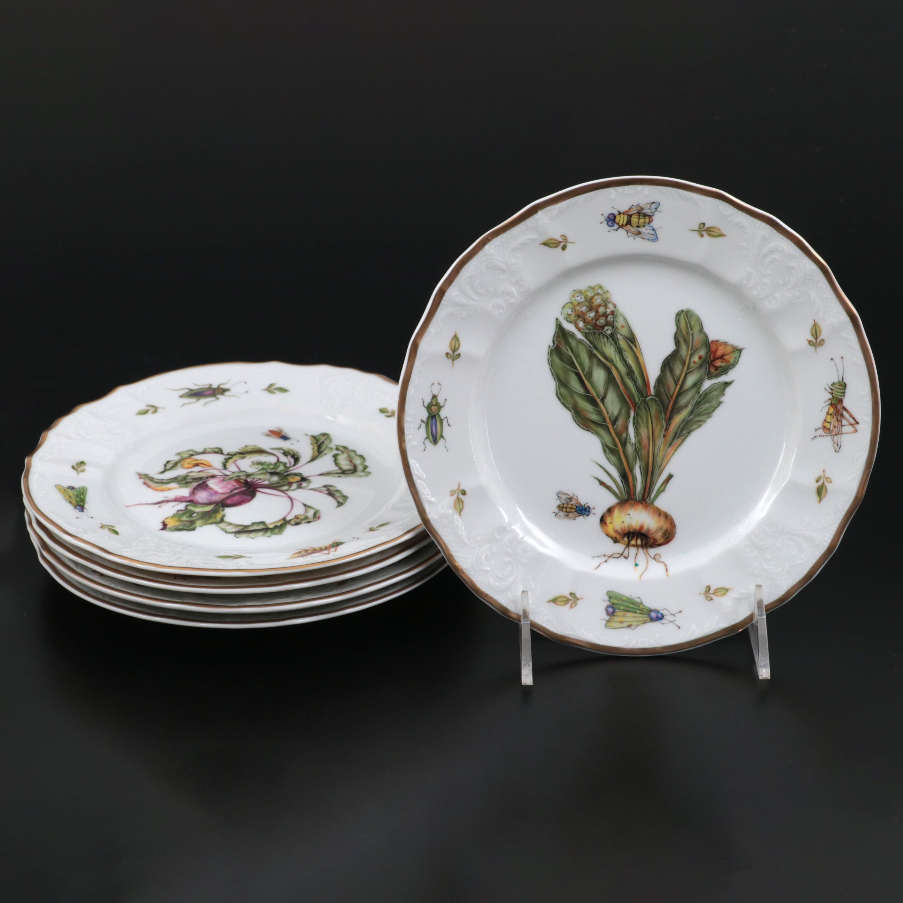 Hand-Painted Anna Weatherley "Antique Vegetables" Plates | EBTH