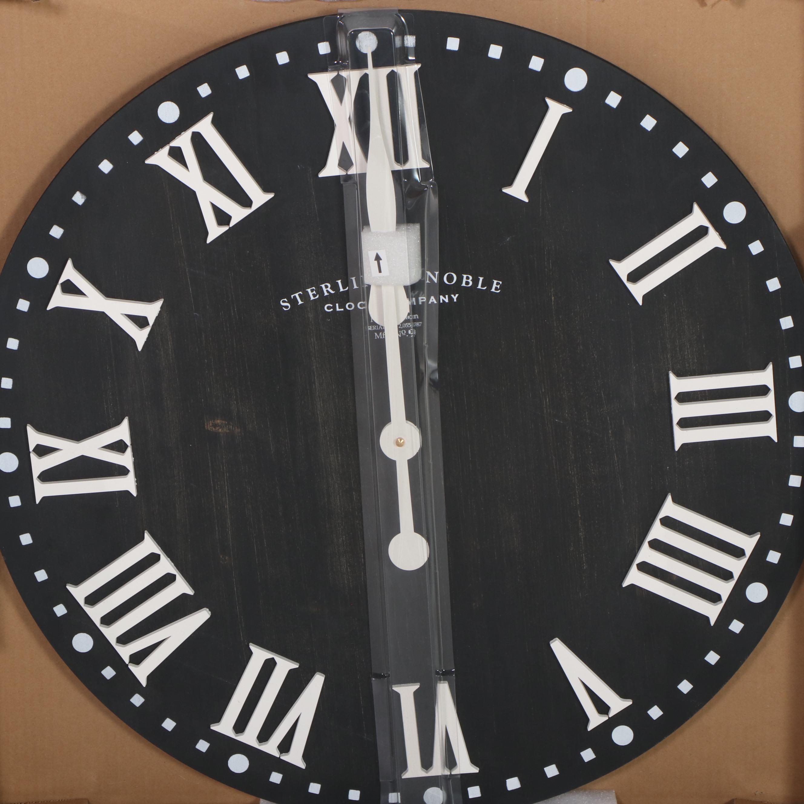 Threshold 23" Black Wood Finish Wall Clock and Two Windowpane Collage ...
