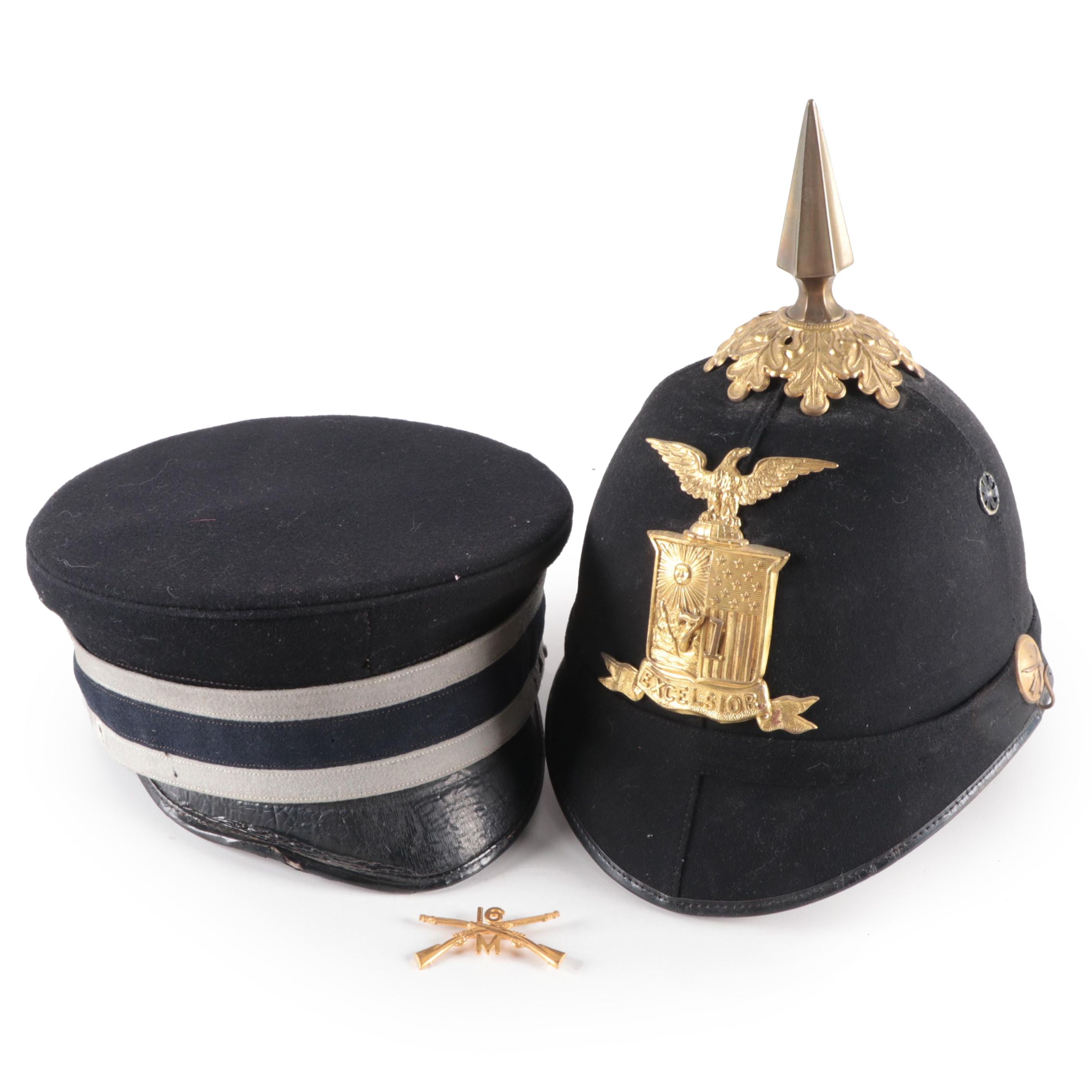 U.S. M1902 16th Infantry Visor Cap and M1881 N.Y. Guard 71st Reg ...