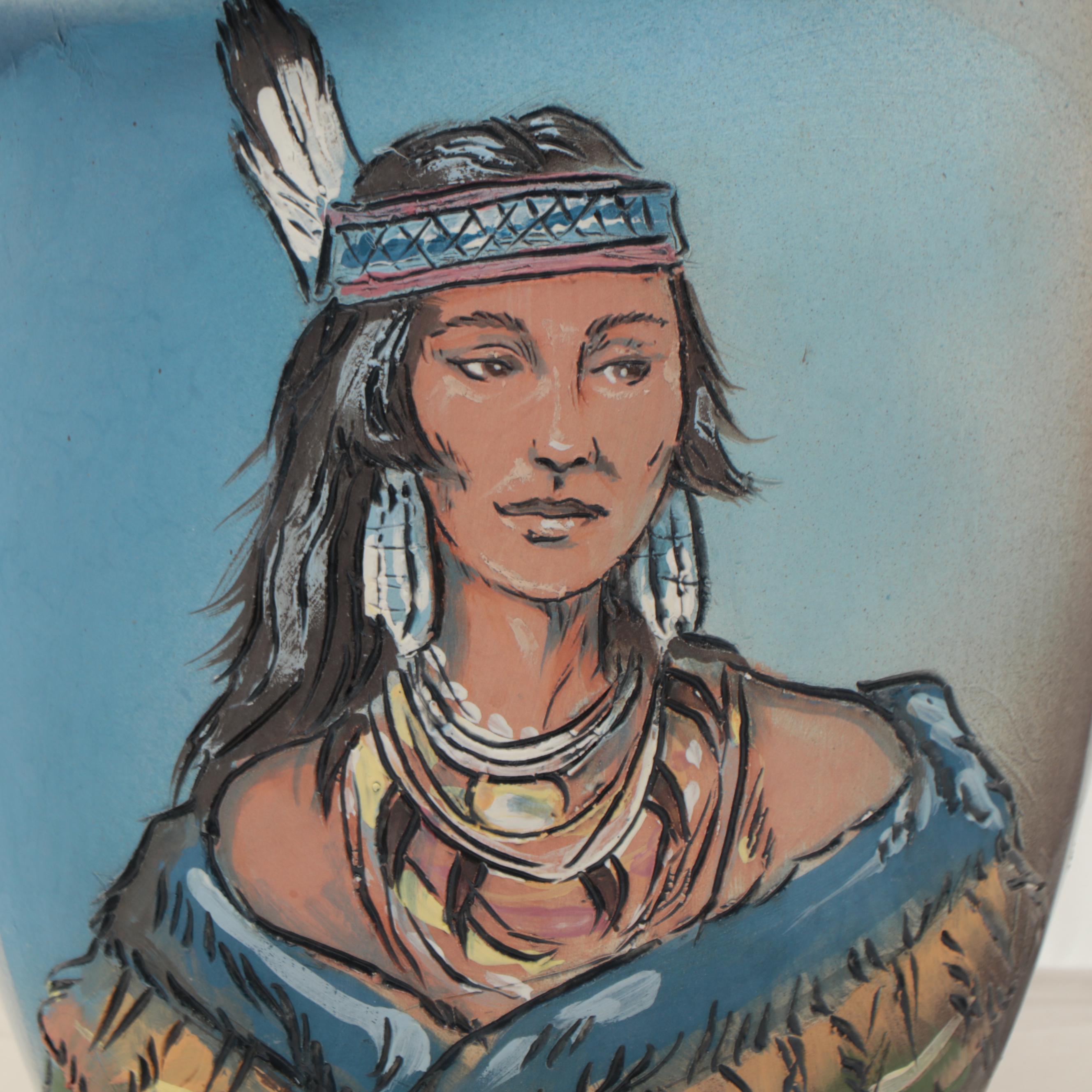Rick Wisecarver Glazed Earthenware Portrait Vase, 1999 | EBTH