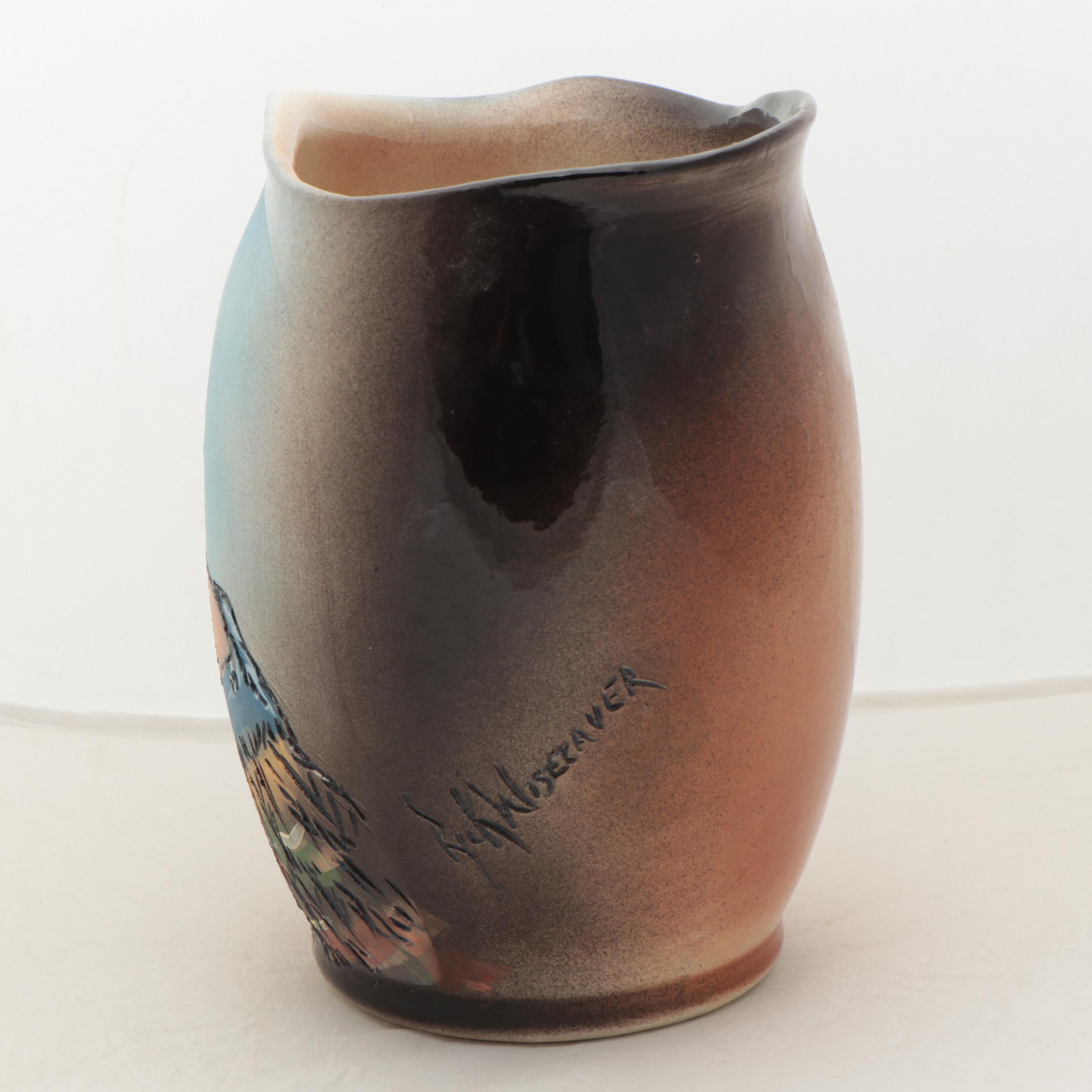 Rick Wisecarver Glazed Earthenware Portrait Vase, 1999 | EBTH