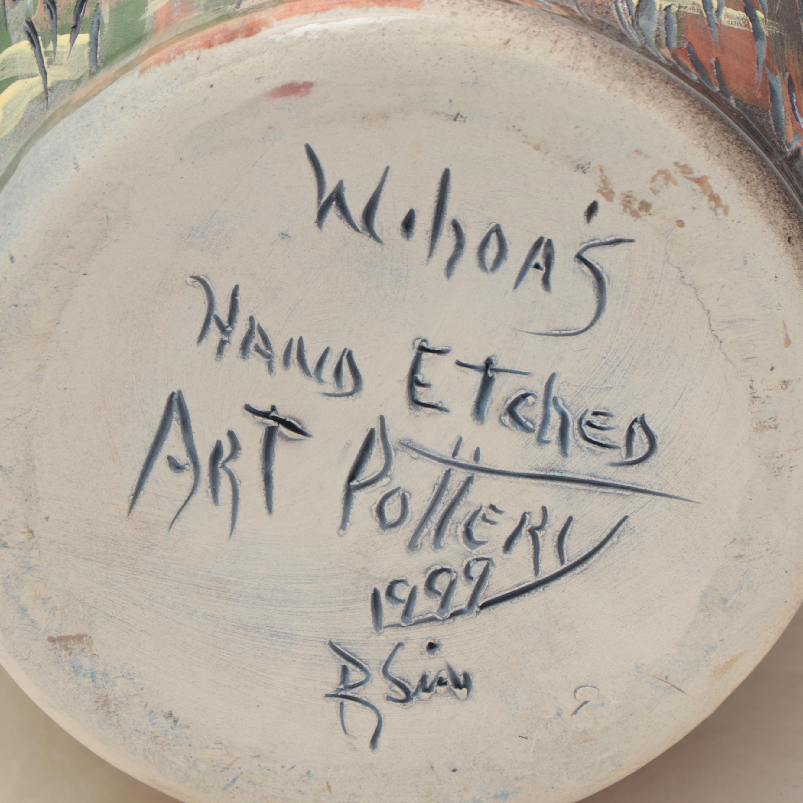 Rick Wisecarver Glazed Earthenware Portrait Vase, 1999 | EBTH
