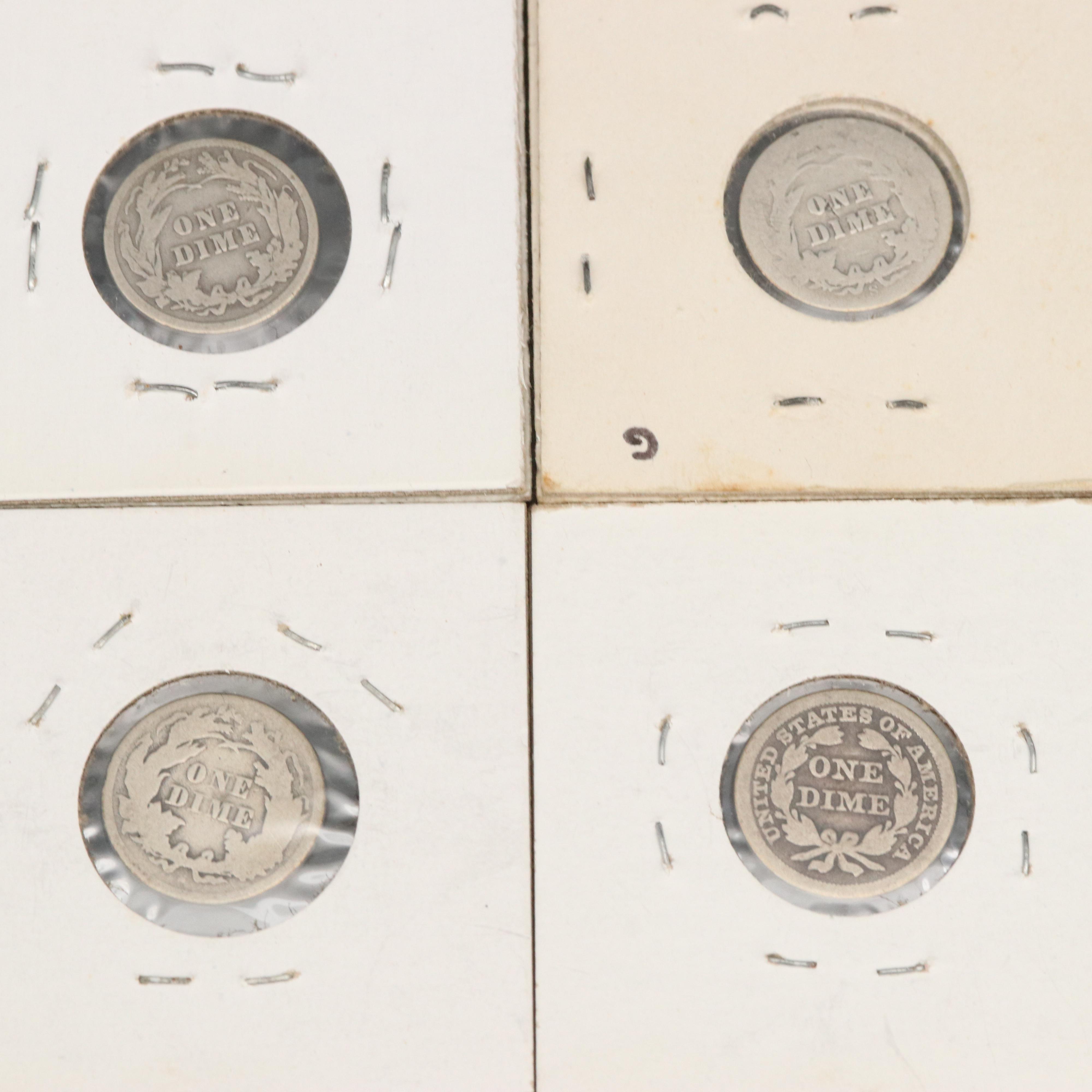 Group of Antique Silver Dimes, 1821 to 1913 | EBTH
