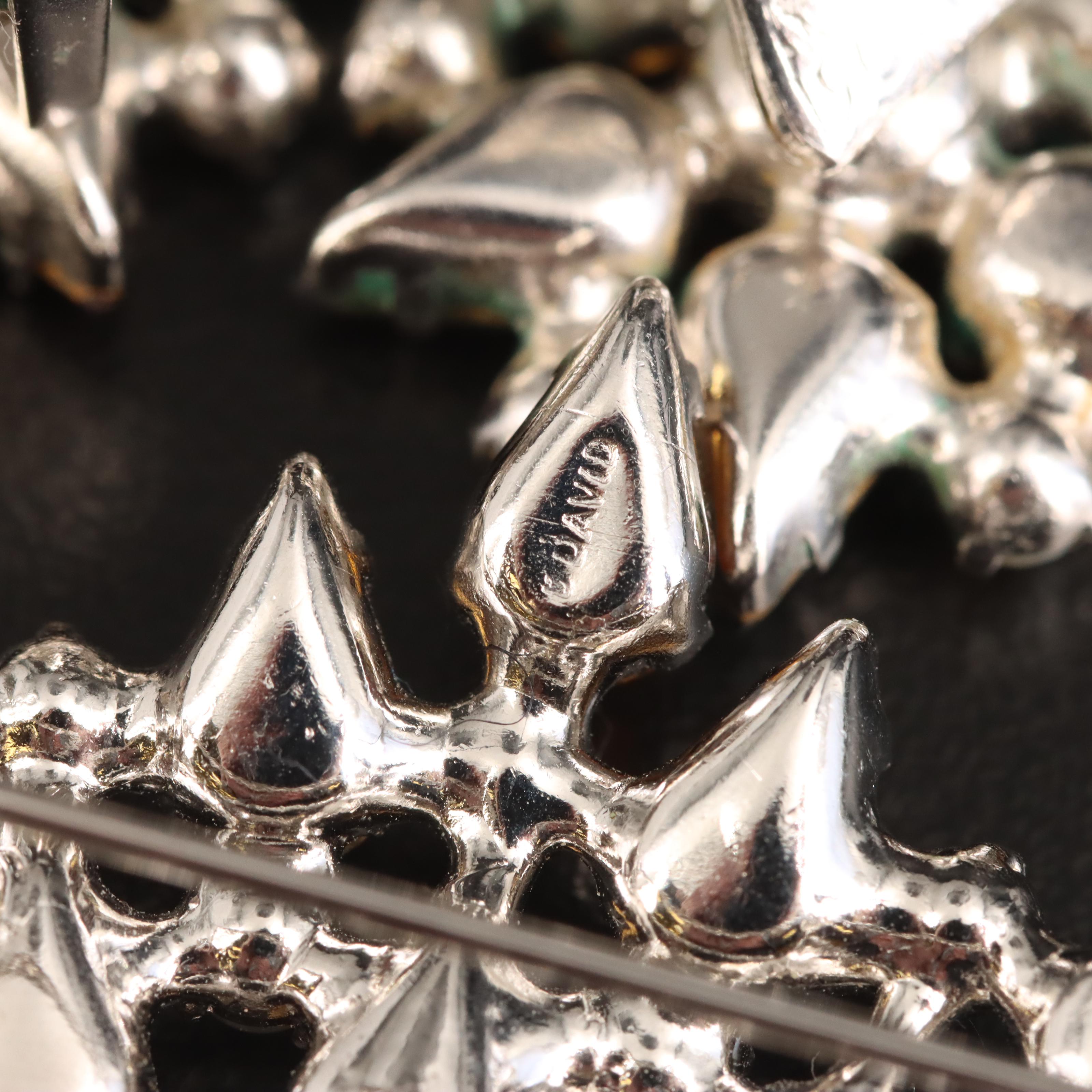 1960s B. David Jewelry Co. "Original Family Crown" Brooch and Earring ...