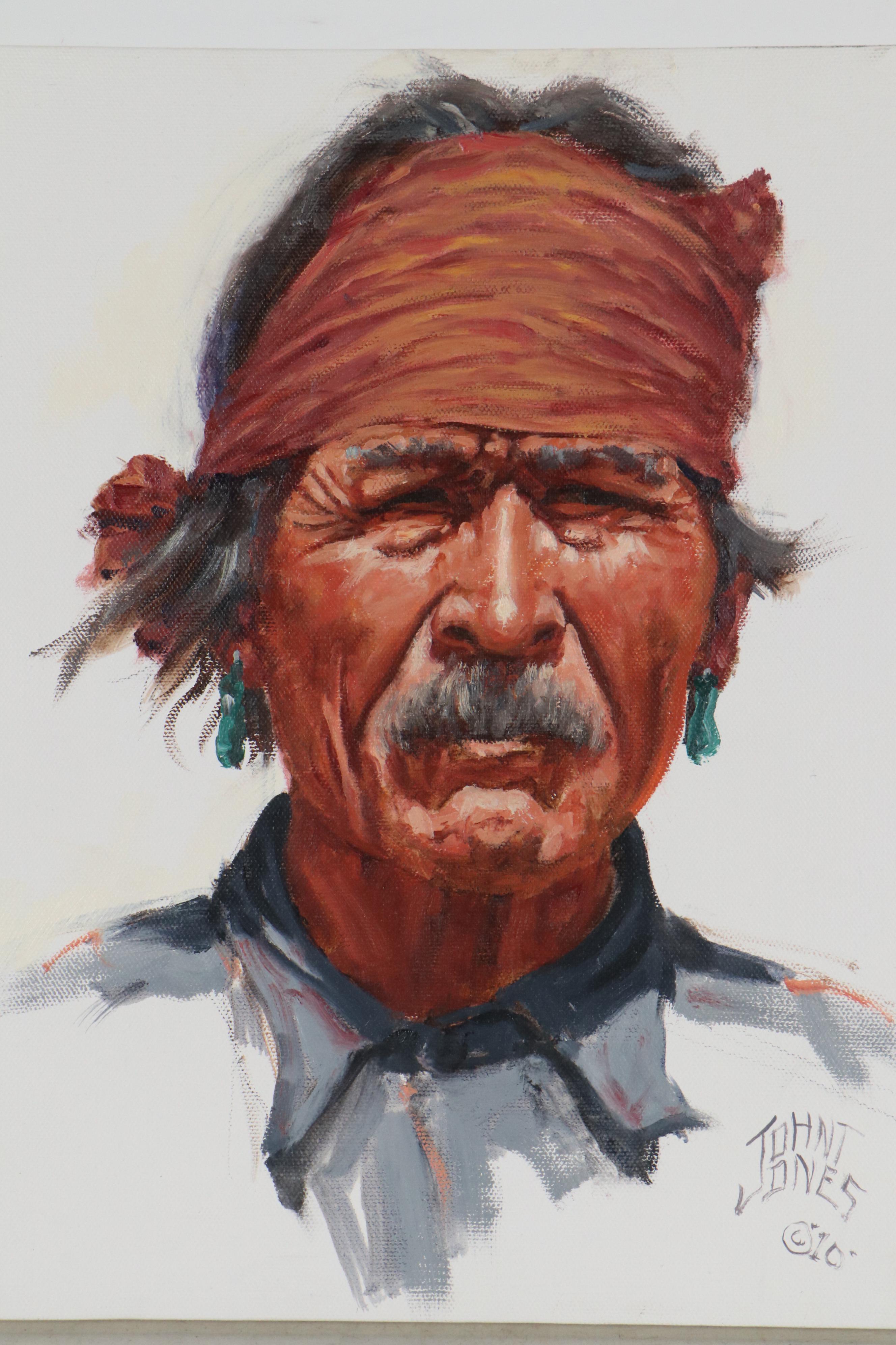 John T. Jones Oil Painting of Man, 2010 | EBTH