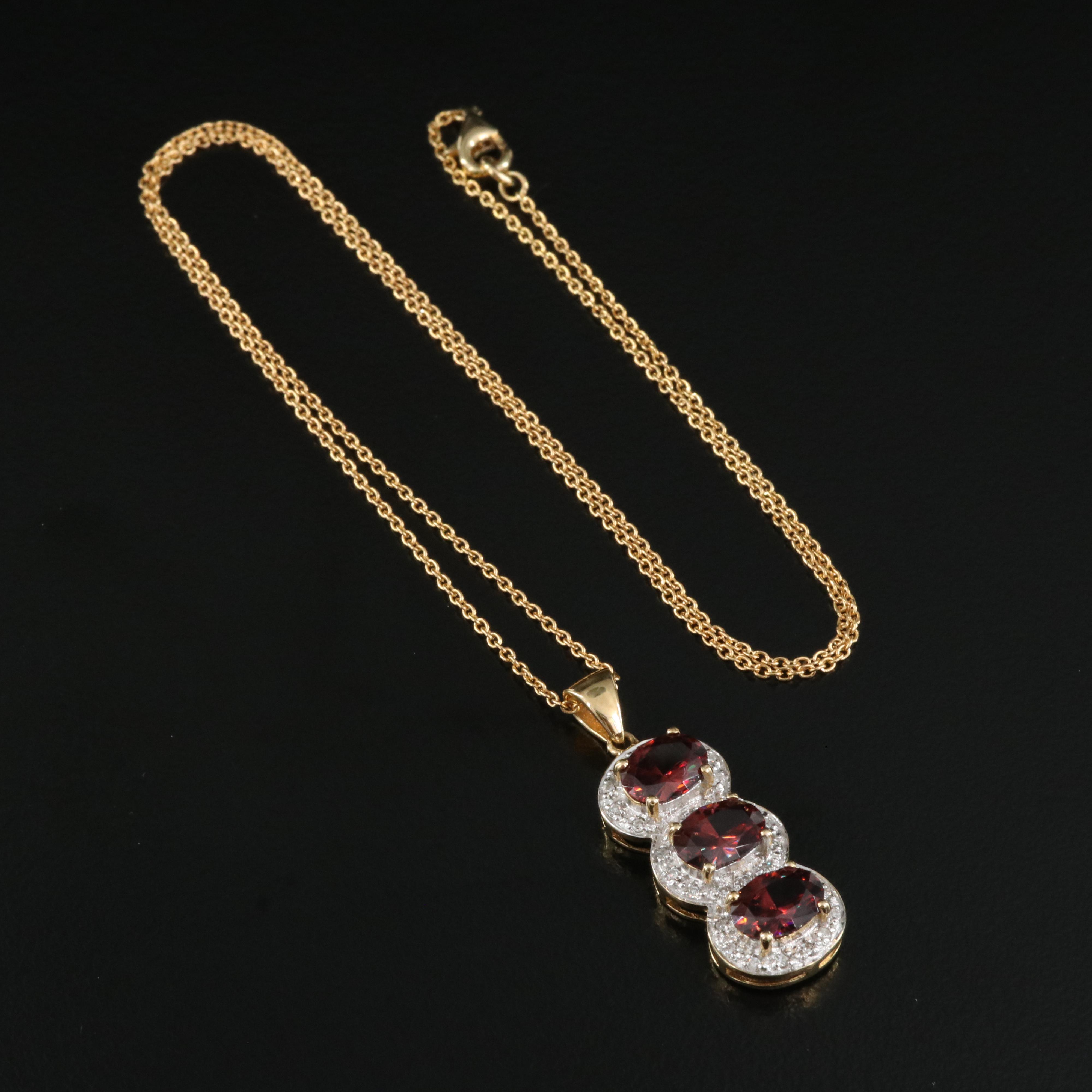 Amayani 18K Zircon and Diamond Pendant Necklace | EBTH