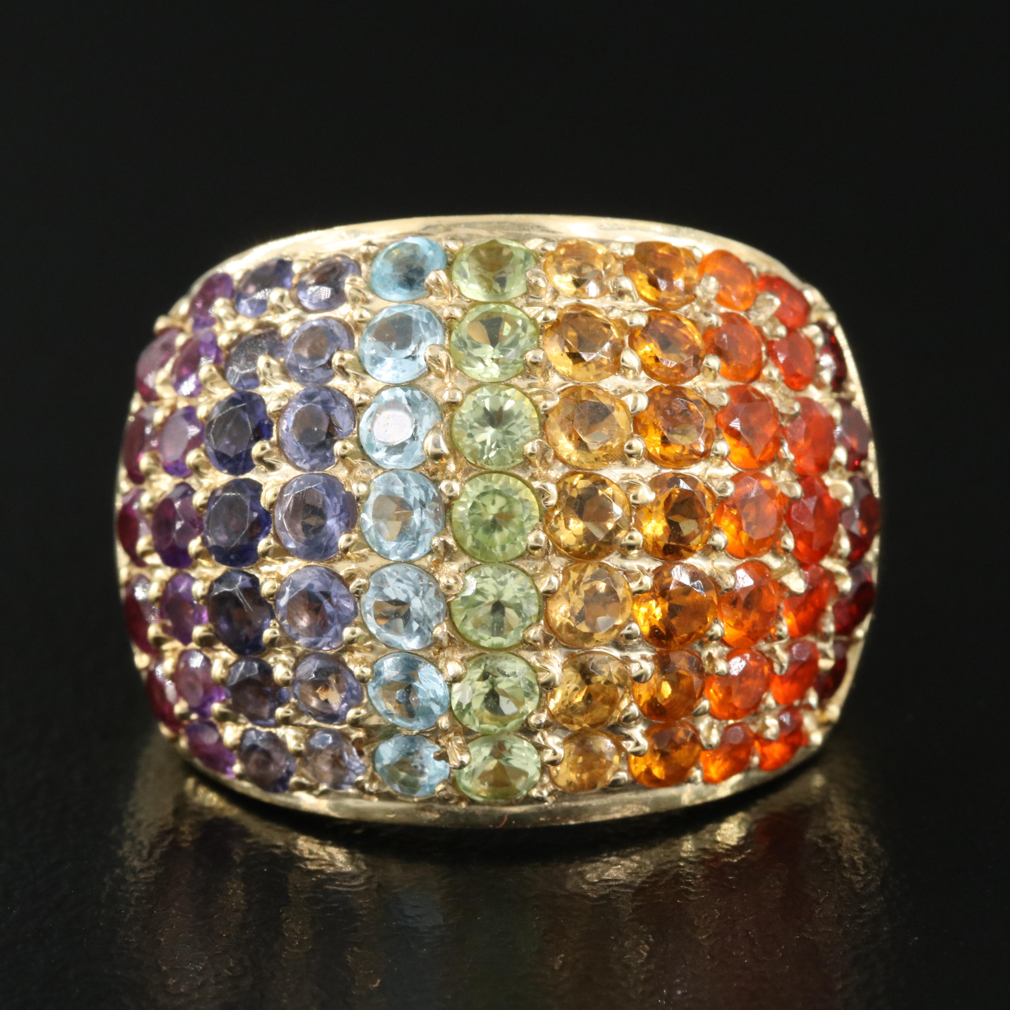 Sterling Multi-Colored Gemstone Ring | EBTH