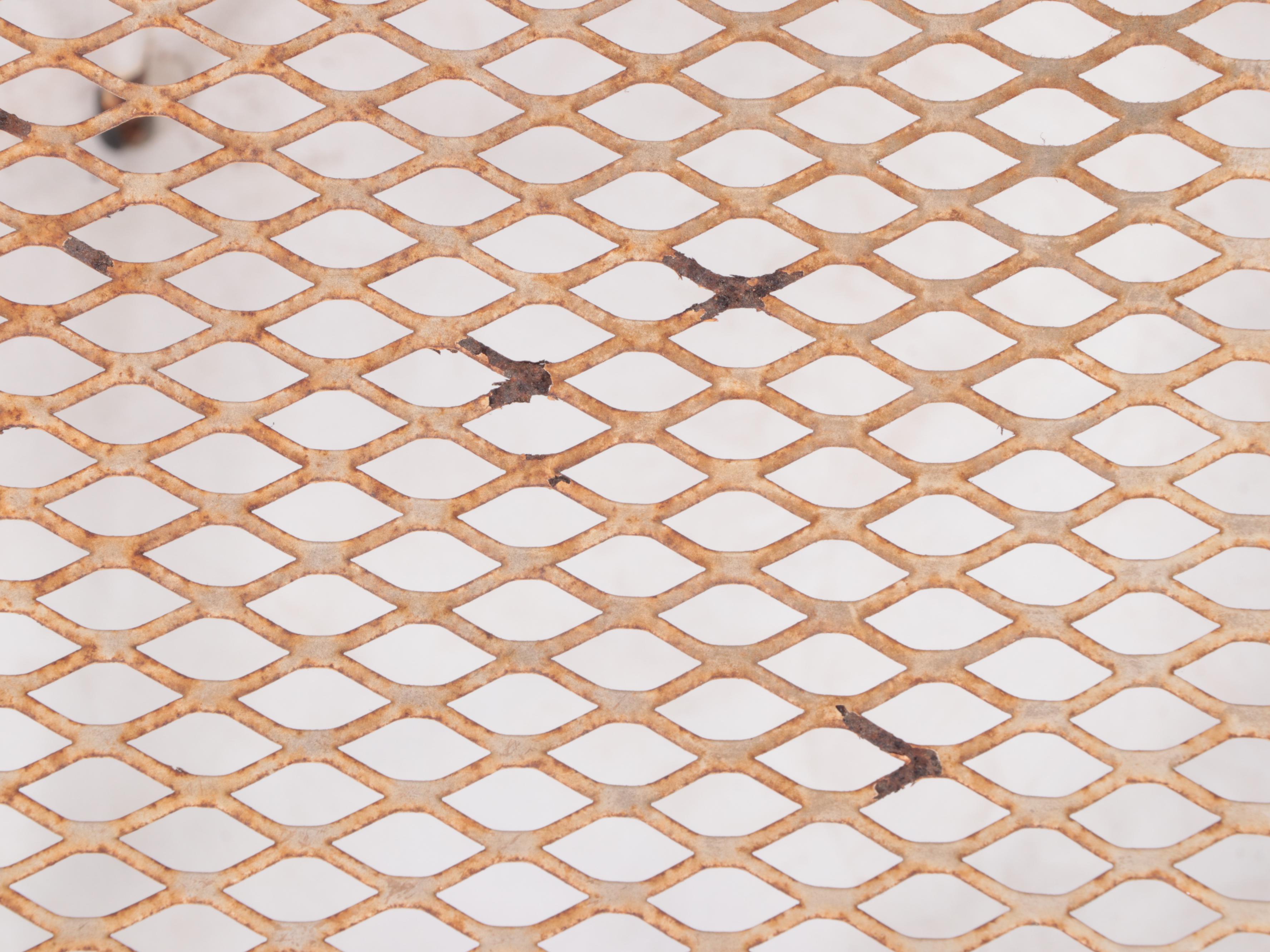 Iron Mesh Six-Piece Patio Chaise, Cart, Armchairs and Nested Tables | EBTH