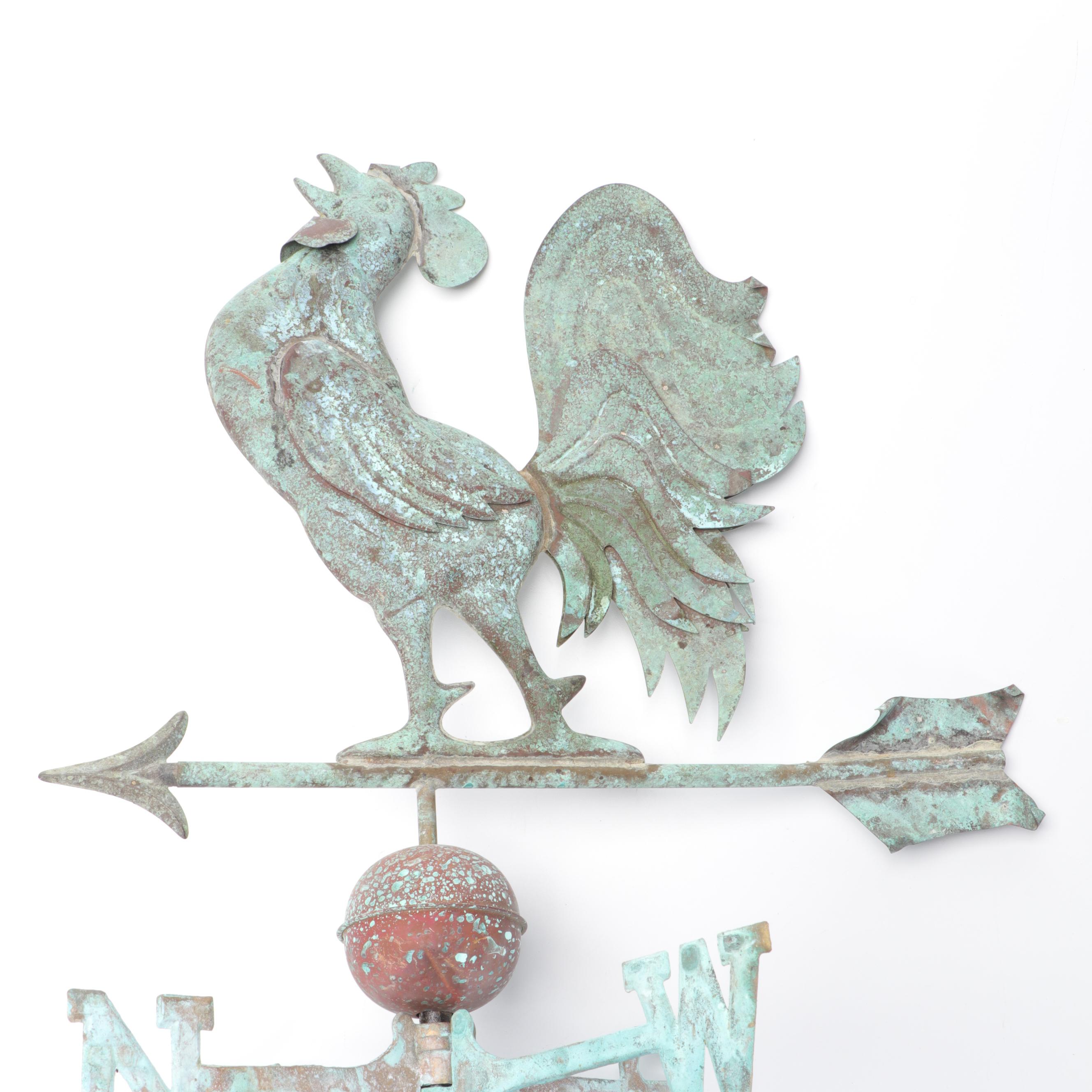 Forced Patina on Copper Rooster Weathervane | EBTH