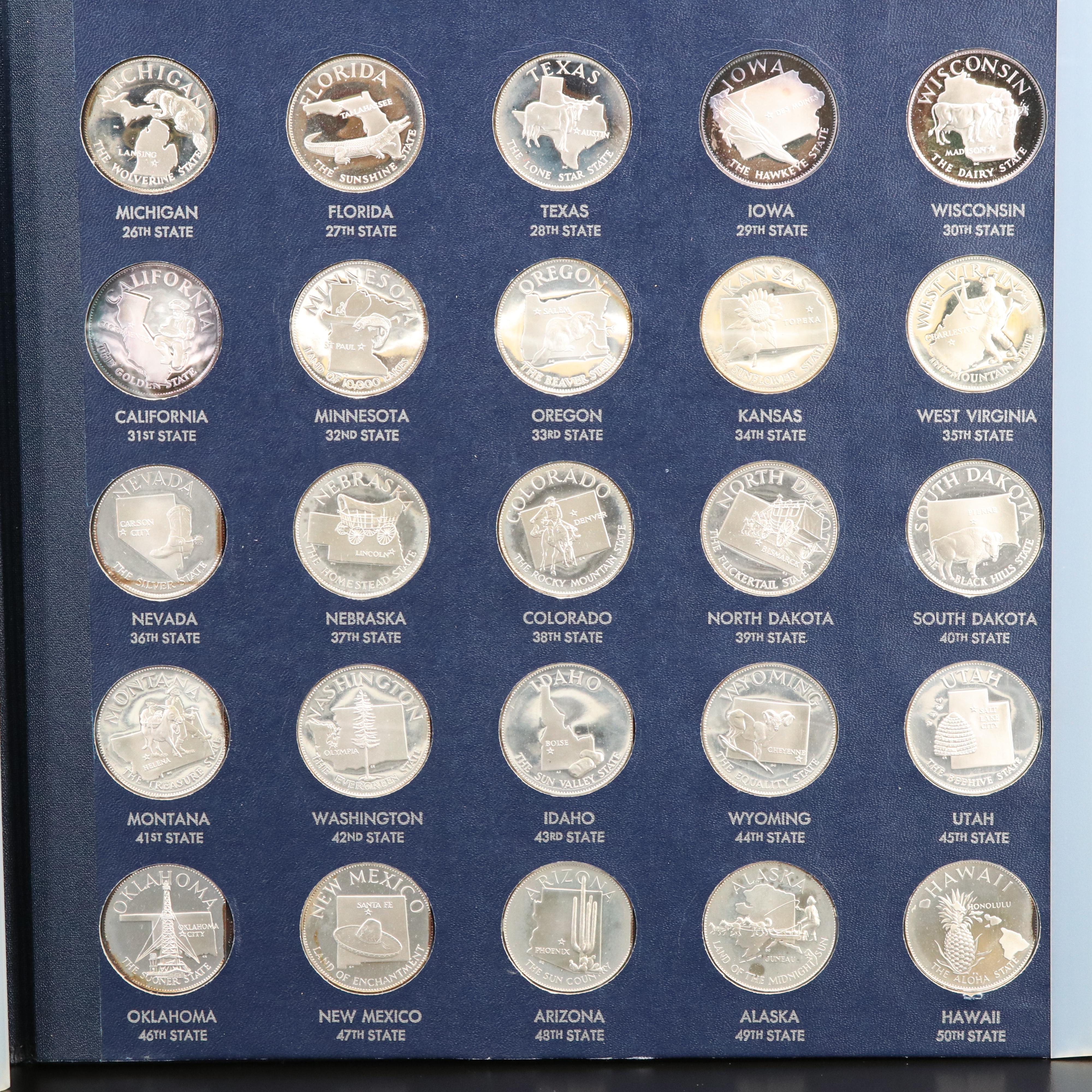 1970 Franklin Mint States of the Union Silver Medal series | EBTH