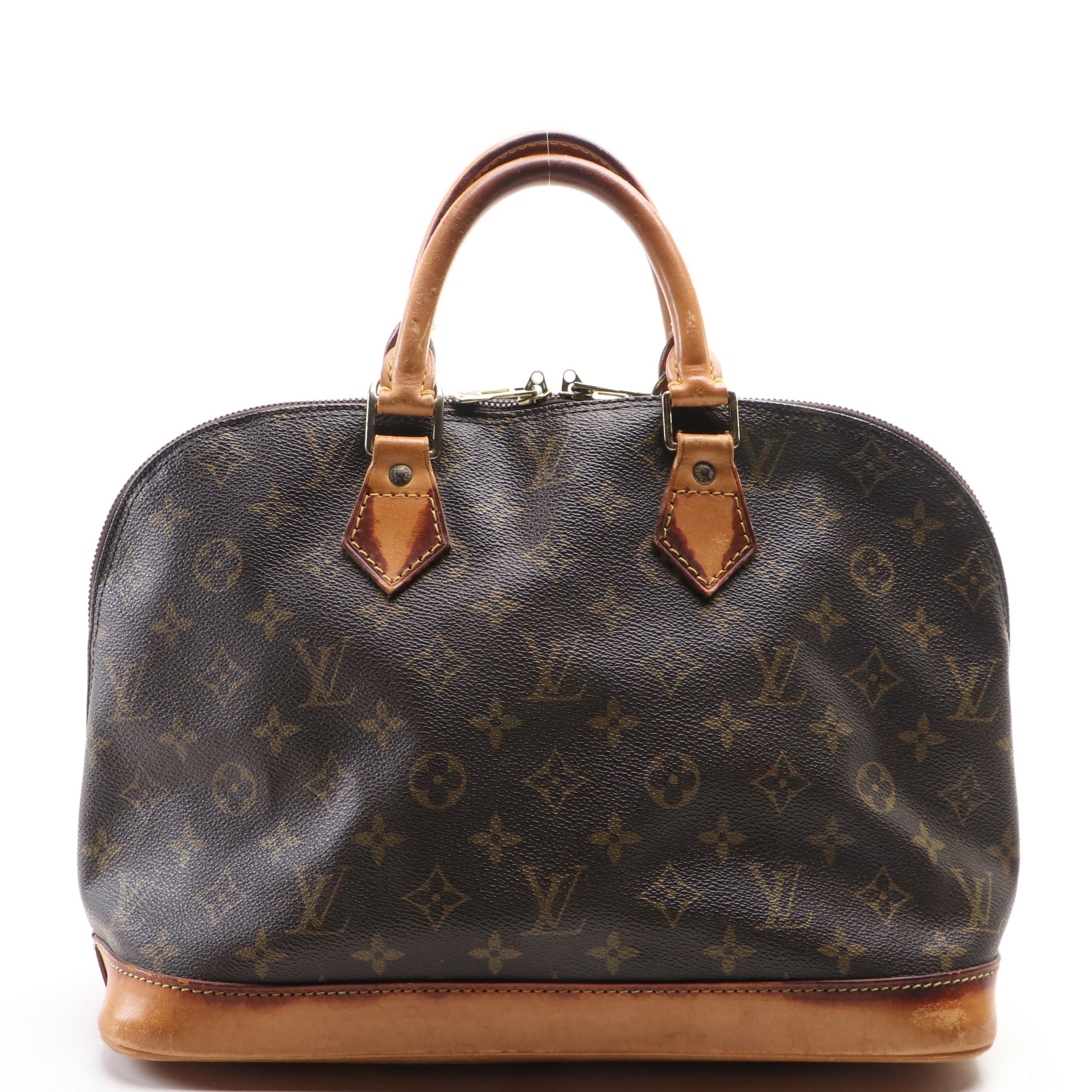 Louis Vuitton Alma PM Handbag in Monogram Canvas and Vachetta Leather ...