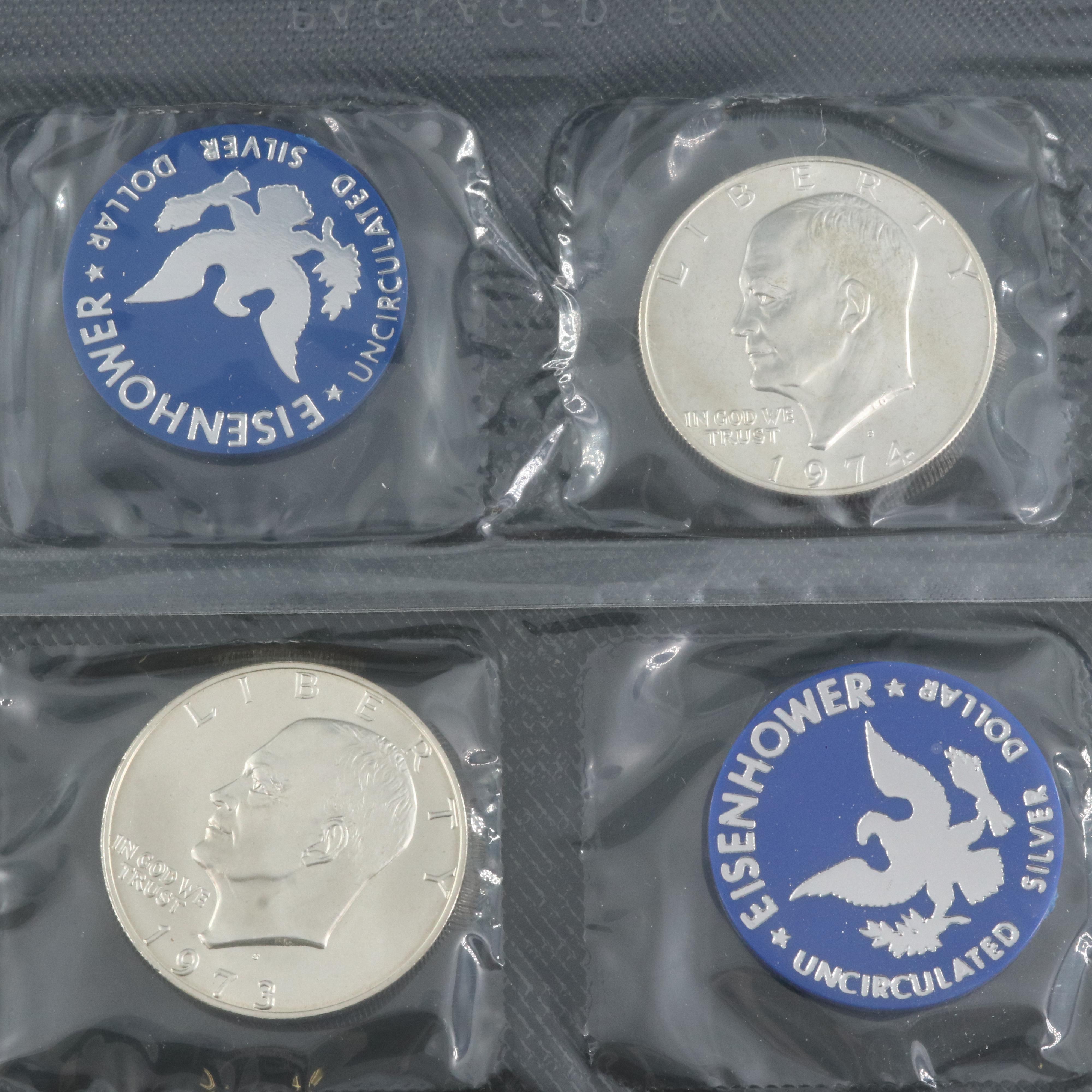Collection of Eisenhower Dollars, Bi-Centennial Sets, and Special Mint ...